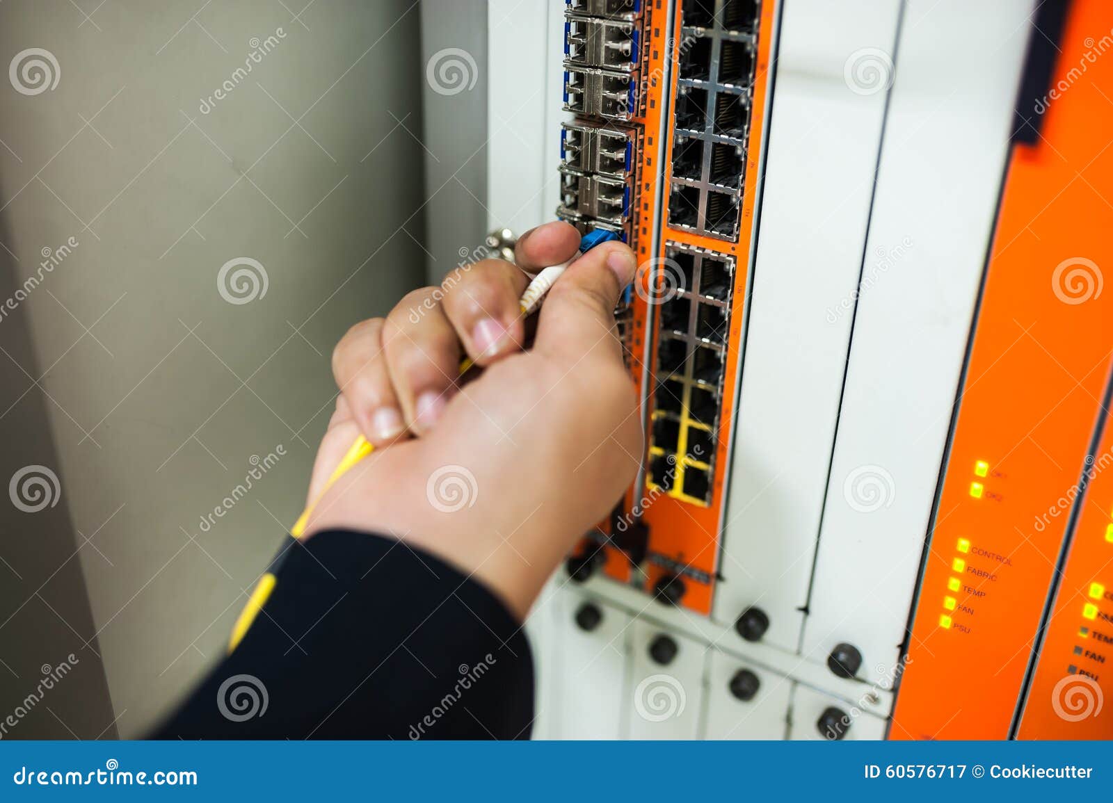 Fix Network Switch in Data Center Room Stock Image - Image of phone ...