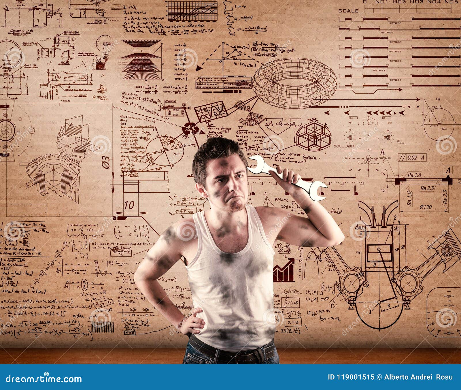 Confused Mechanic Stock Image | CartoonDealer.com #9084949