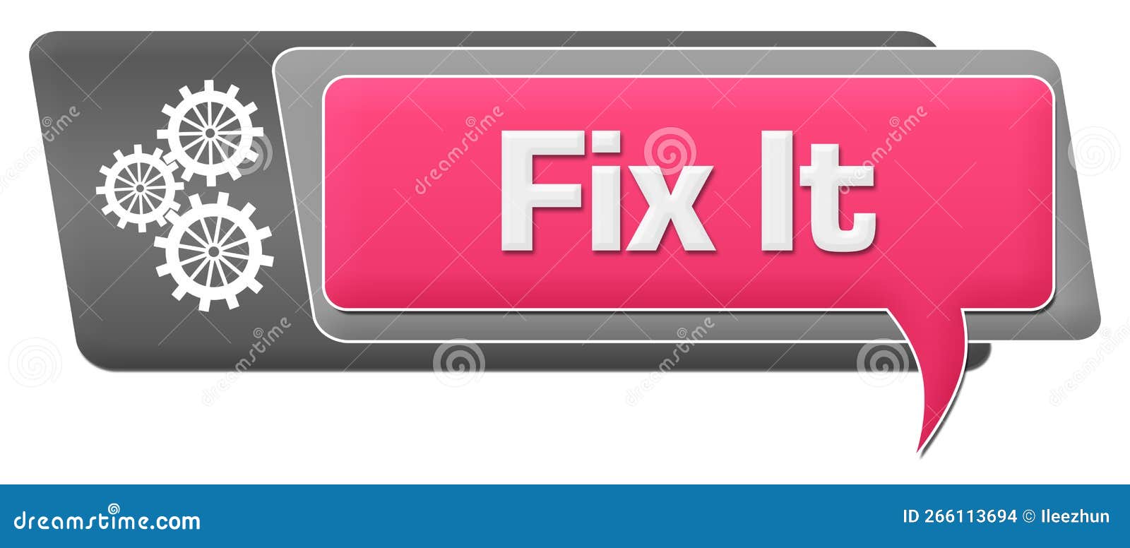 Fix it Pink Grey Comment Symbol Horizontal Stock Illustration ...
