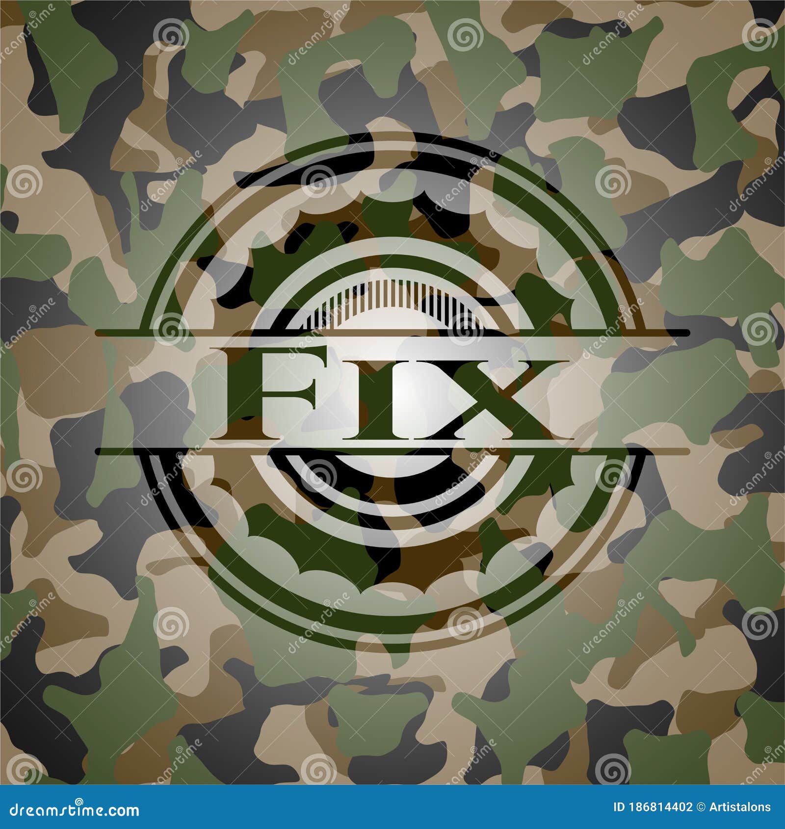 Fix Written on a Camouflage Texture. Vector Illustration Stock Vector ...
