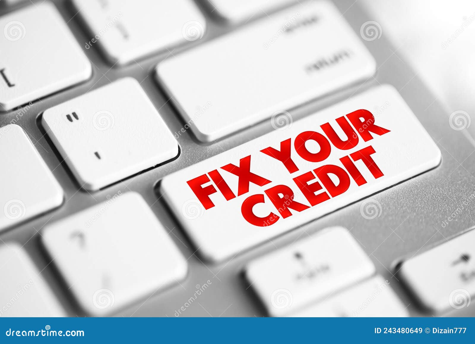 Fix Your Credit Text Button on Keyboard, Concept Background Stock Image ...