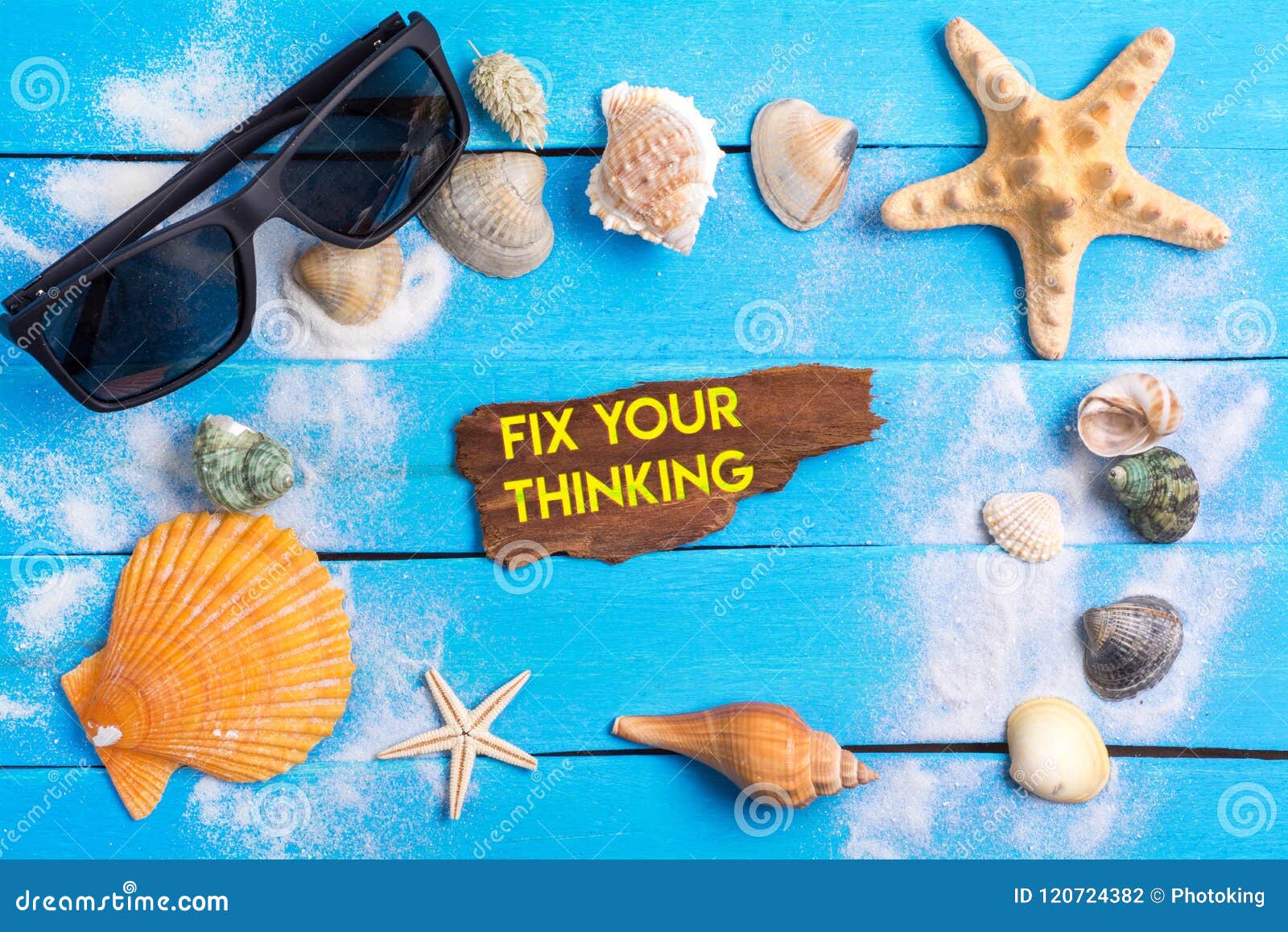 Fix Your Thinking Text with Summer Settings Concept Stock Photo - Image ...