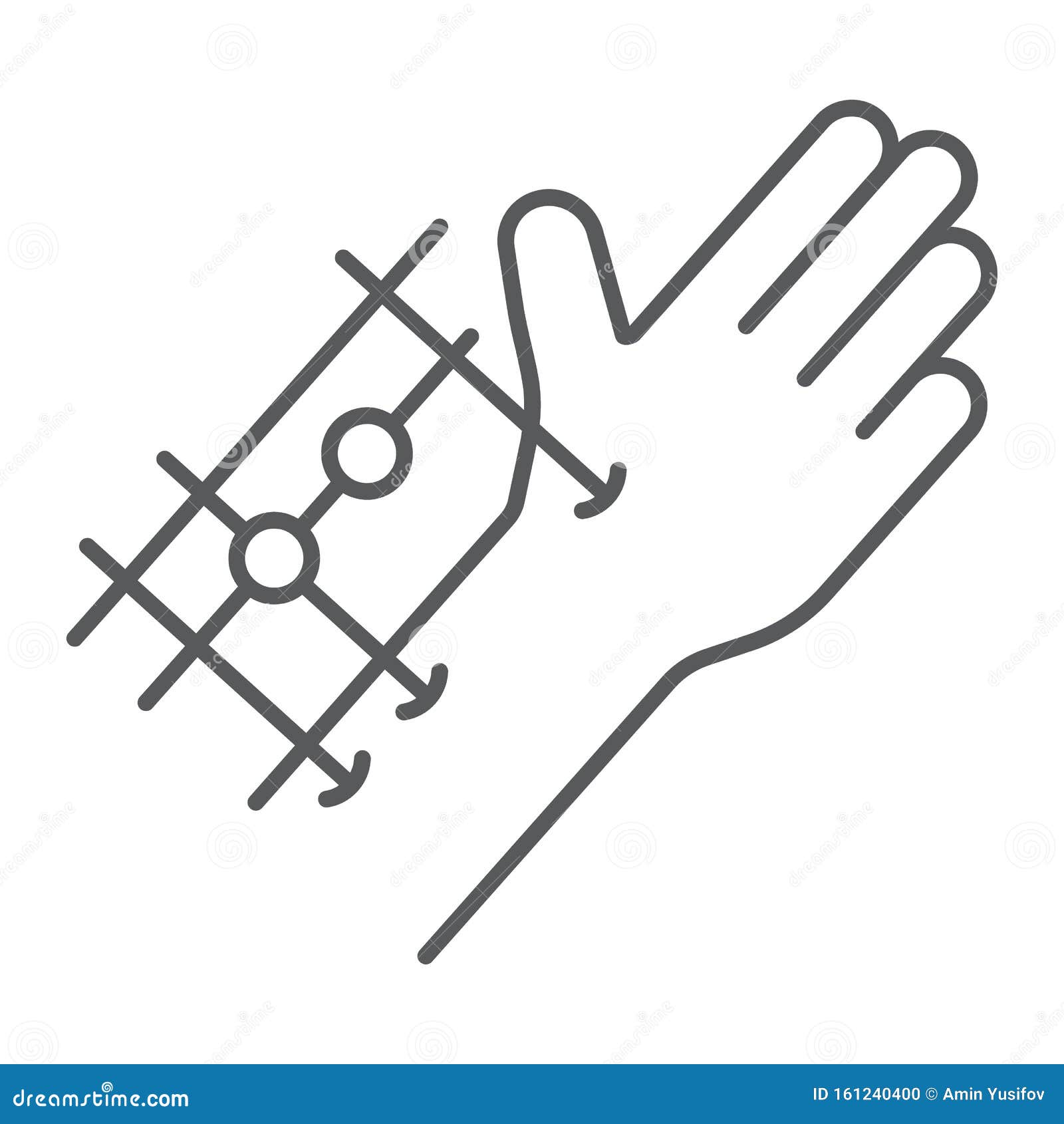 Fixation Joints Surgery Thin Line Icon, Medical and Equipment, Hand ...