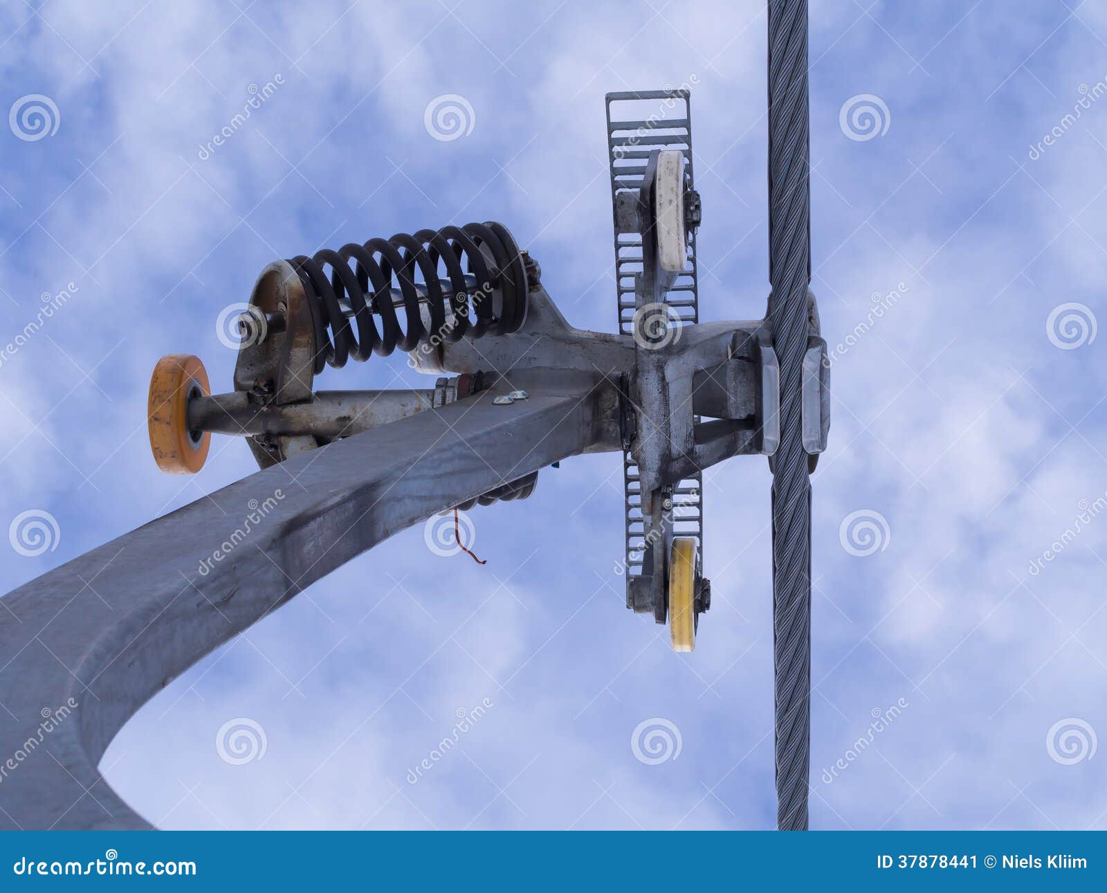 Fixation of a ski lift stock image. Image of black, lift - 37878441