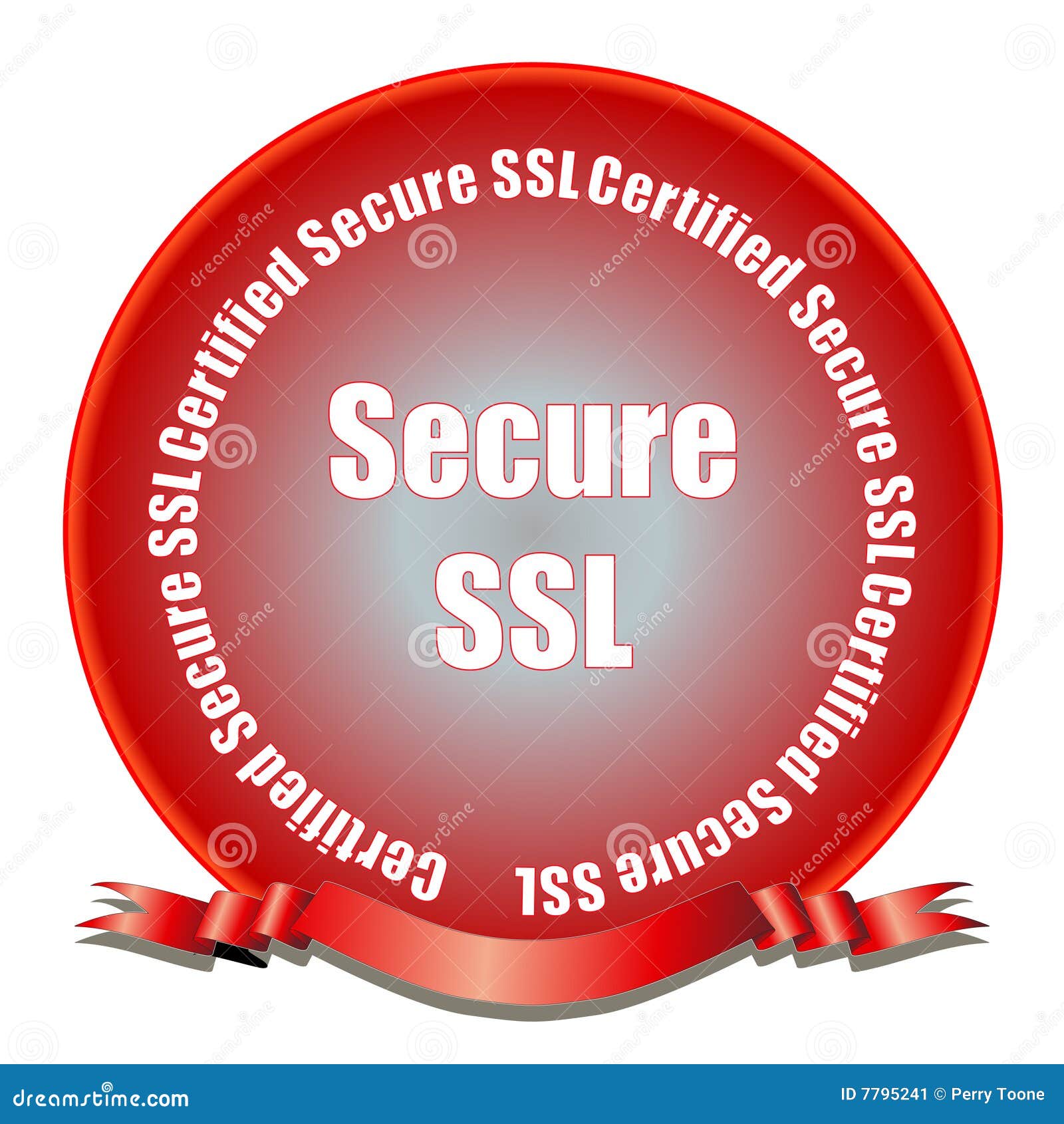 Fixe o selo do SSL ilustração do vetor. Ilustração de certificado - 7795241