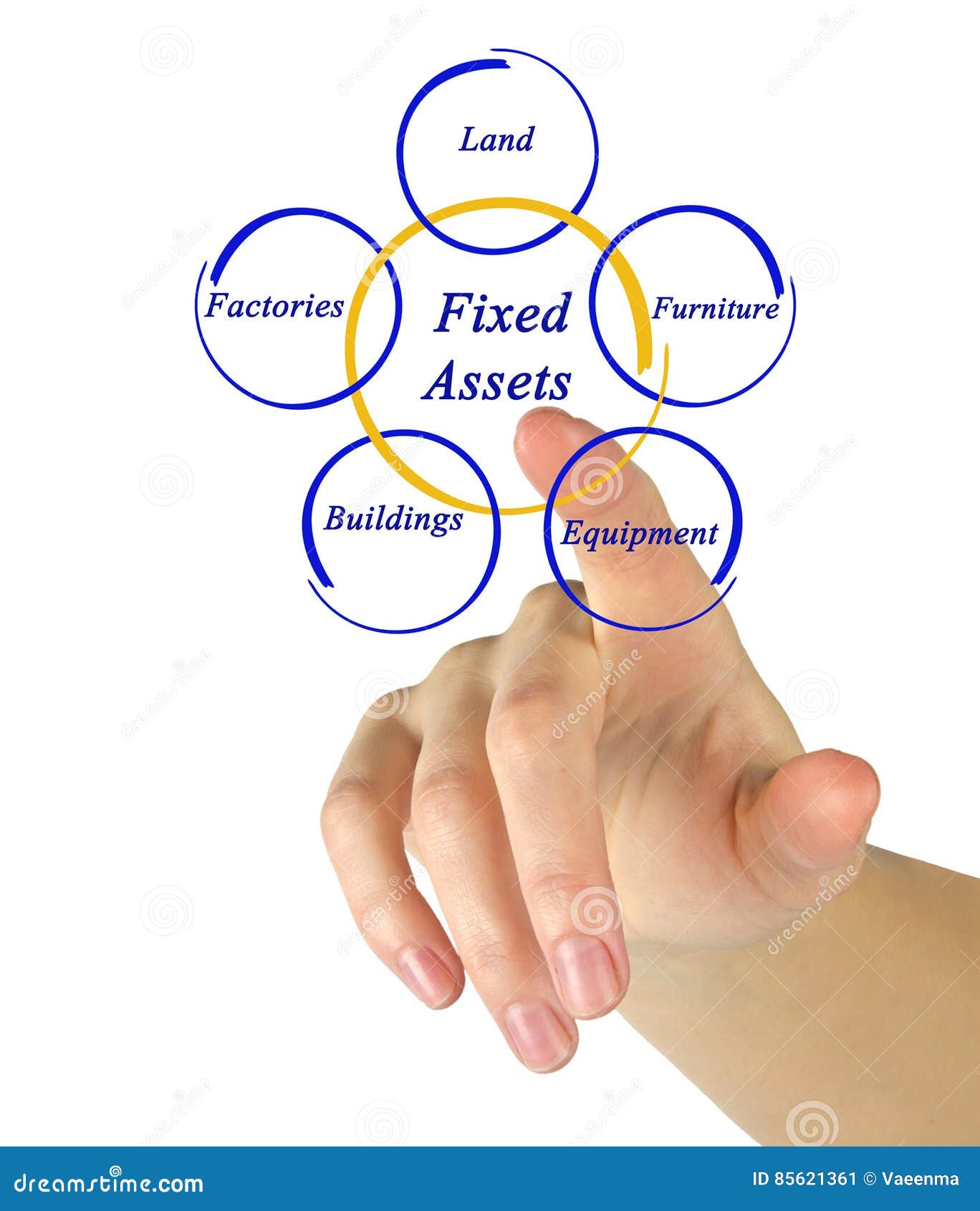 Fixed Assets. Text Label On The Folder. Material Objects That Are Used ...