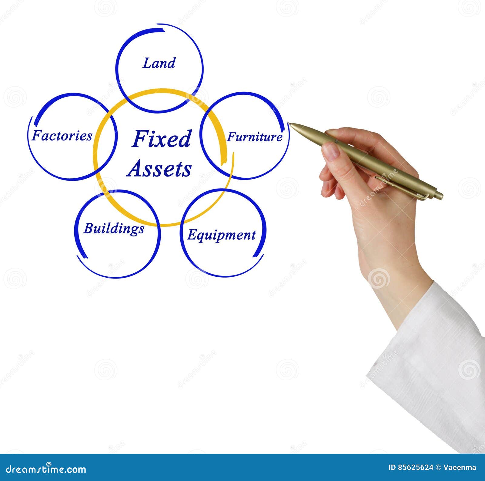 Fixed Assets. Text Label On The Folder. Material Objects That Are Used ...