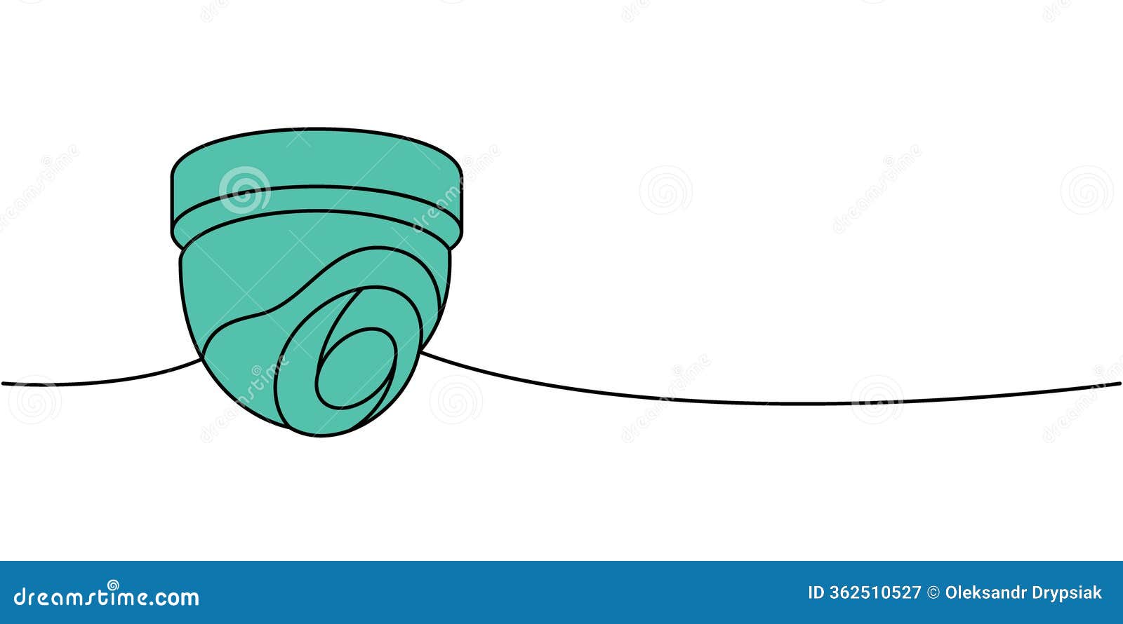 Fixed CCTV Camera One Line Colored Continuous Drawing. Video ...