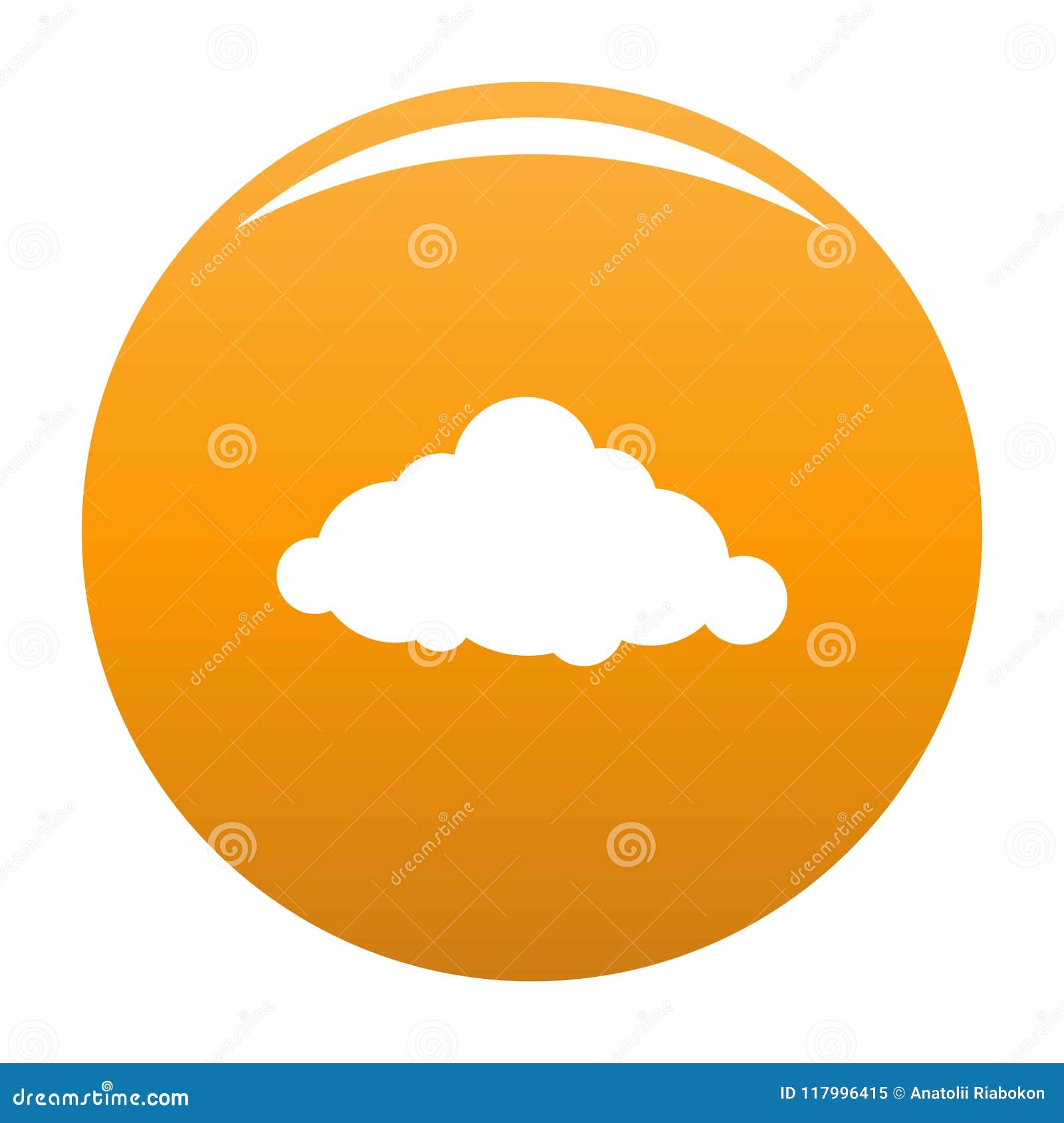 Fixed Cloud Icon Vector Orange Stock Vector - Illustration of rain ...