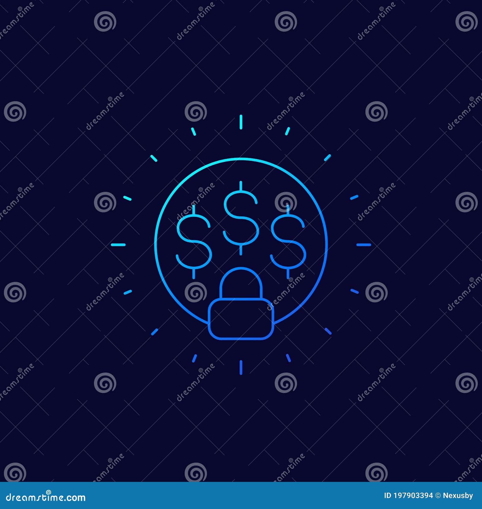 Fixed Cost Icon, Linear Design Stock Illustration - Illustration of ...