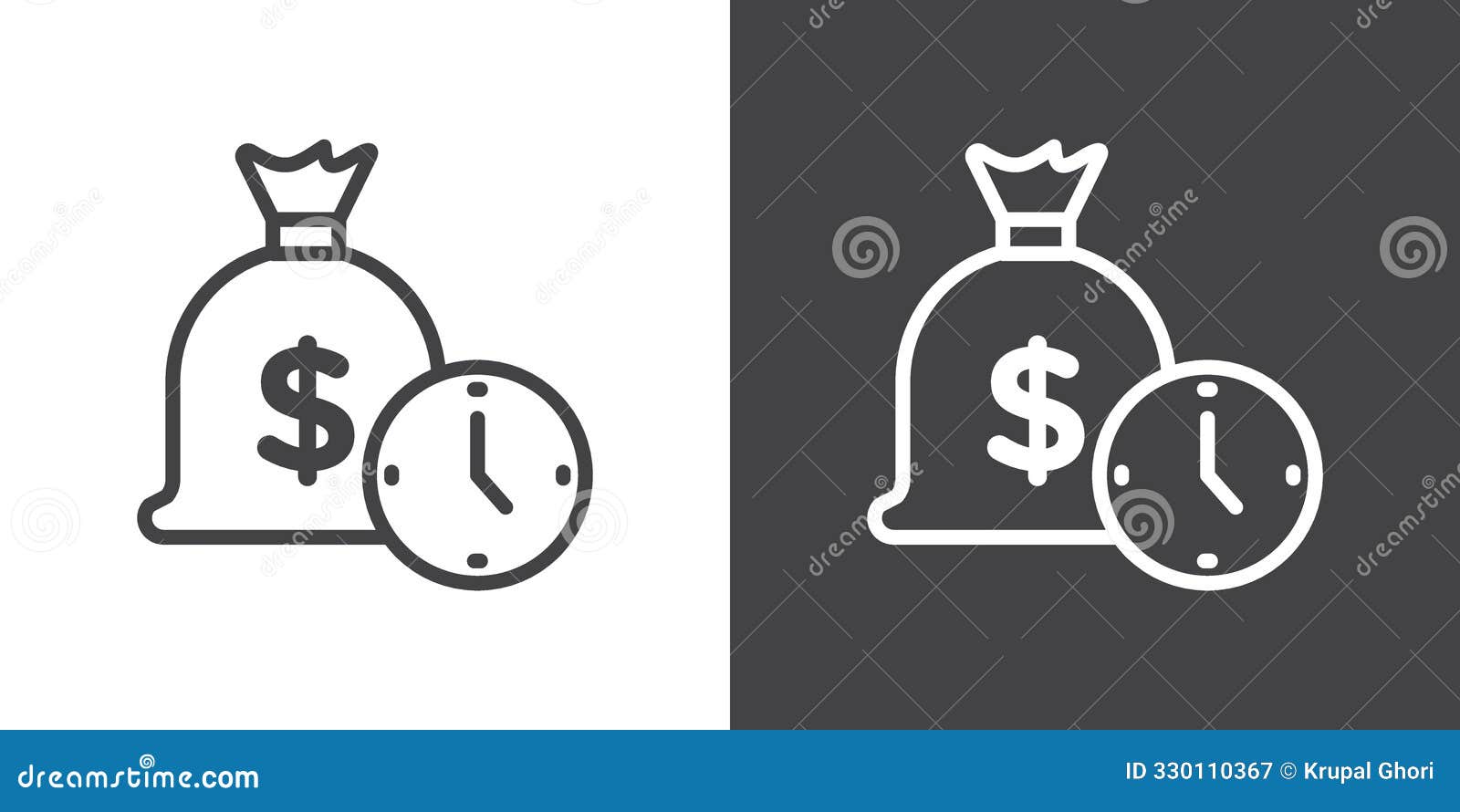 Fixed Deposit Icon Flat Vector Set Outline Stock Illustration ...