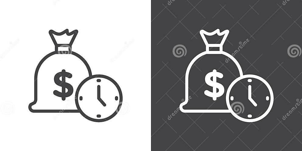 Fixed Deposit Icon Flat Vector Set Outline Stock Illustration ...