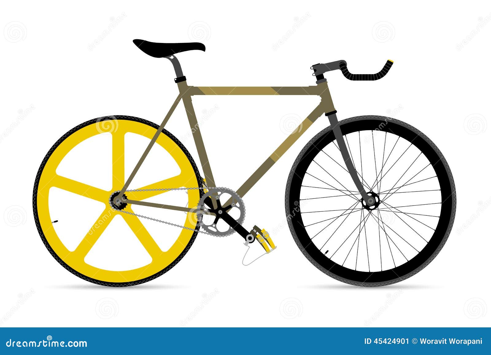 Fixed Gear Bicycle Vector Illustation Stock Vector - Illustration of ...