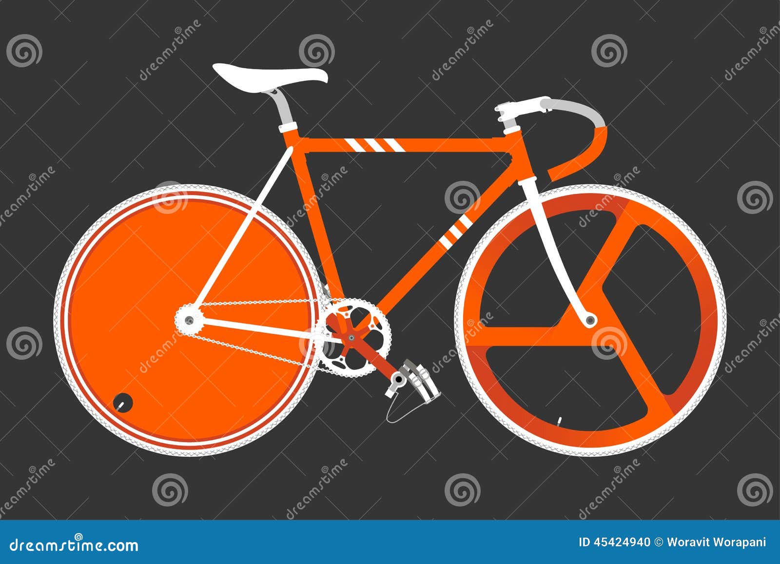 Fixed Gear Bicycle Vector Illustation Stock Vector - Illustration of ...