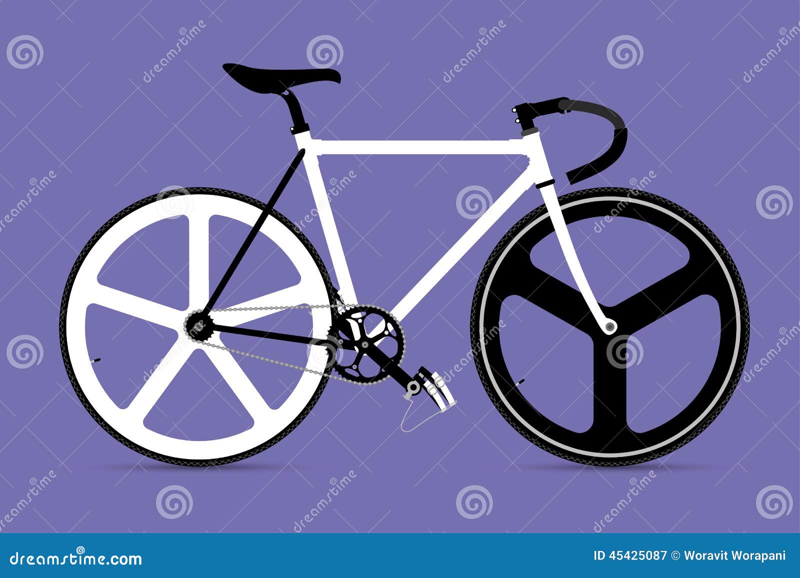 Fixed Gear Bicycle Vector Illustation Stock Vector - Illustration of ...