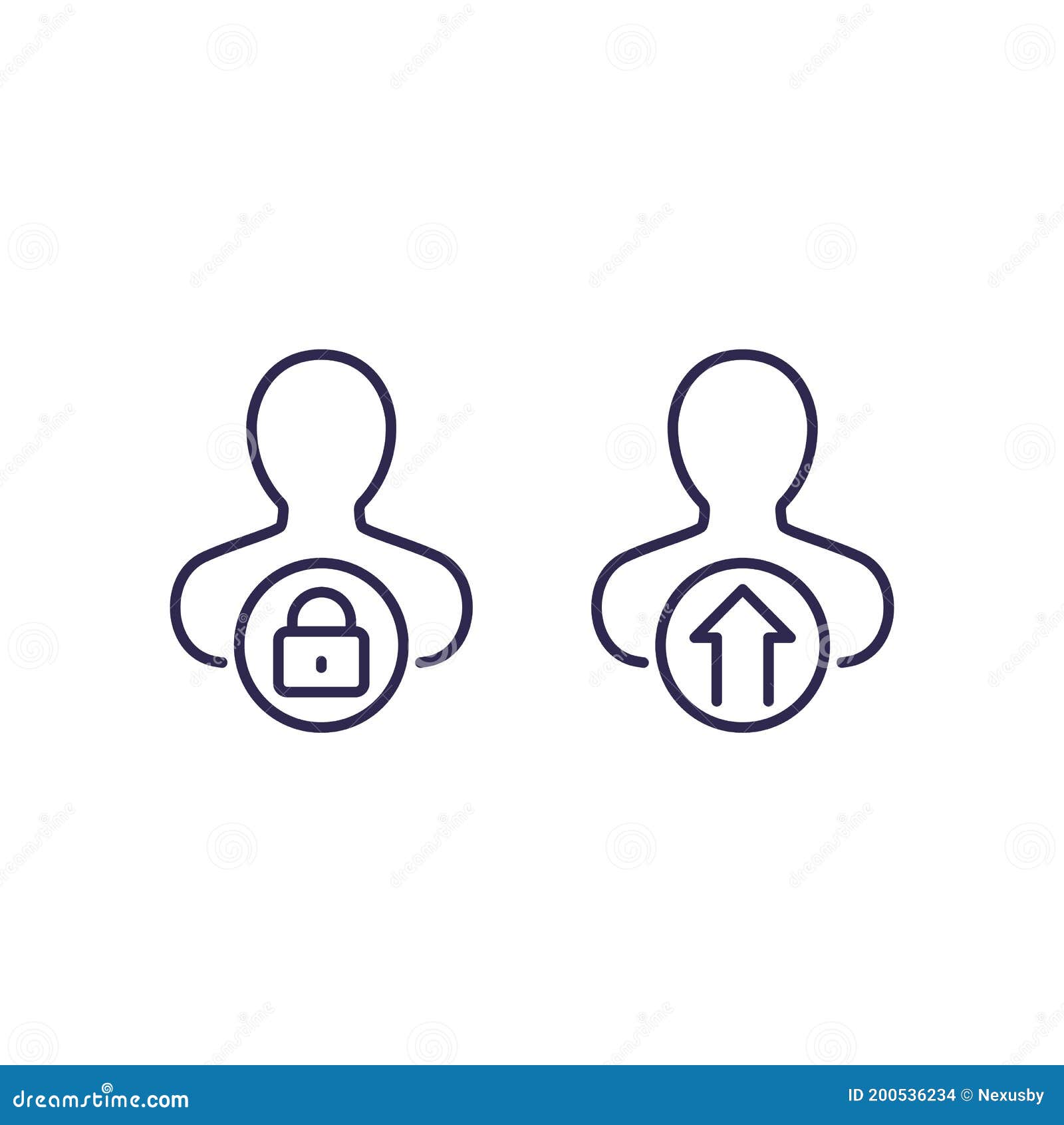 Fixed and Growth Mindset Line Vector Icons Stock Vector - Illustration of development, growth ...