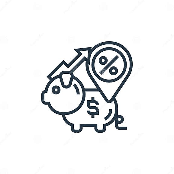 Fixed Interest Rate Vector Icon Isolated on White Background. Outline ...