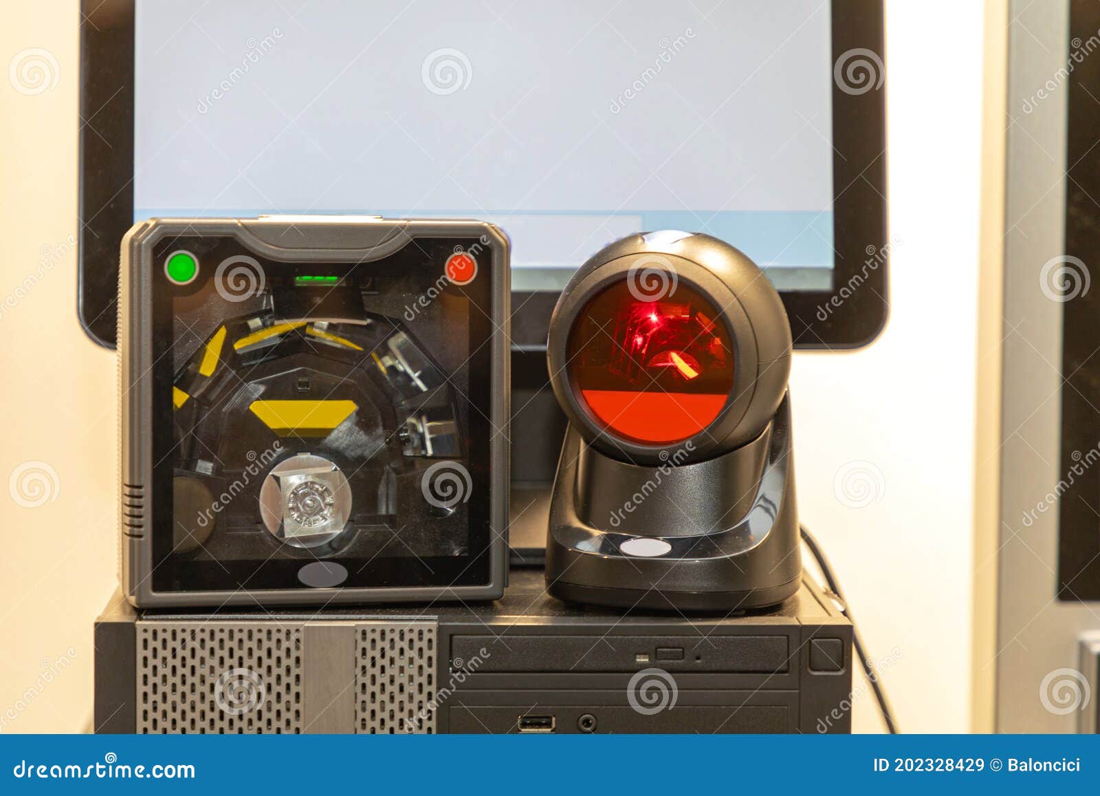 Fixed Laser Barcode Scanner Stock Image - Image of electronic, shopping ...