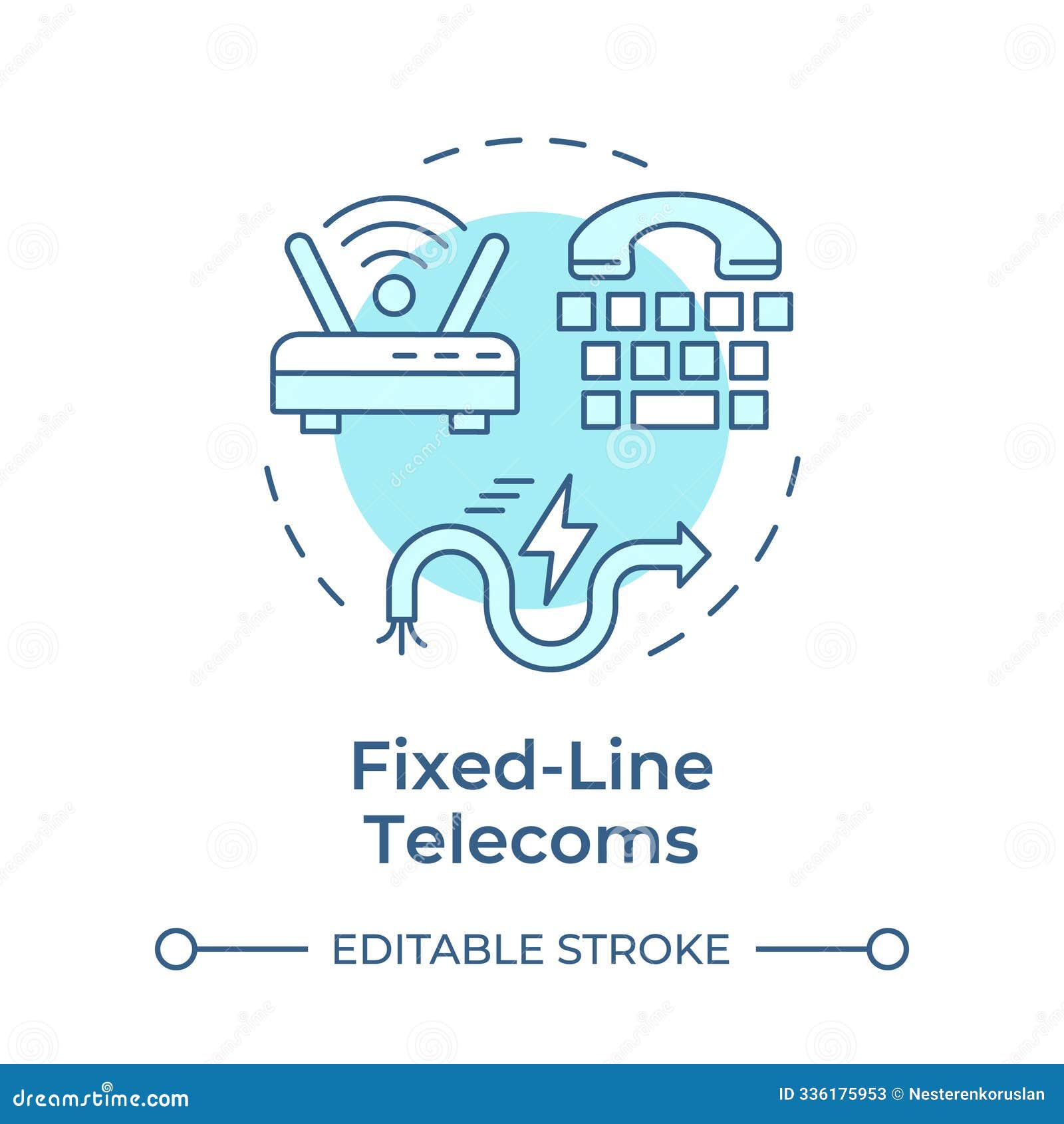 Fixed-line Telecoms Soft Blue Concept Icon Stock Vector - Illustration ...