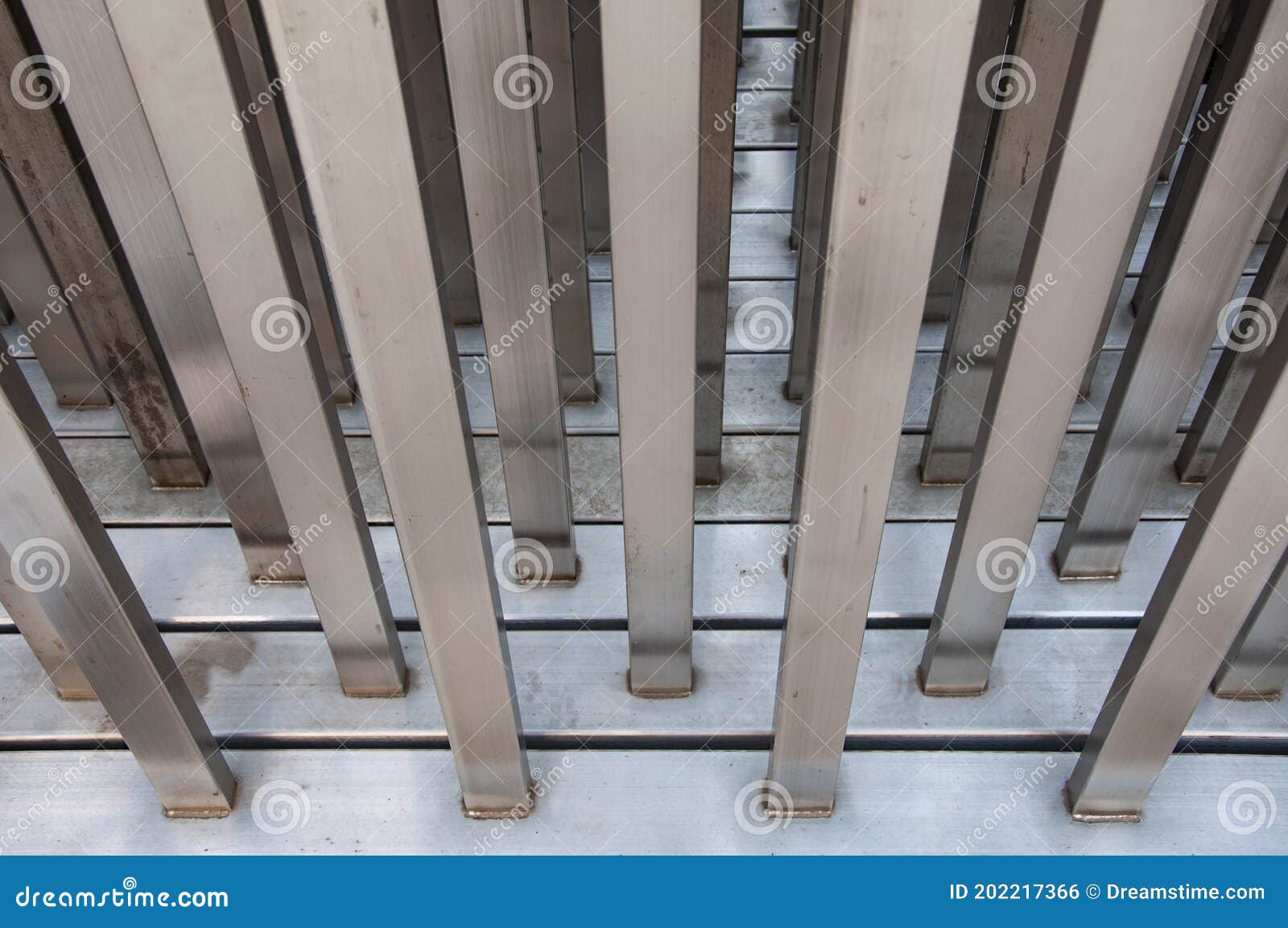 Fixed Metal Crowd Control Barriers Stock Photo - Image of construction ...