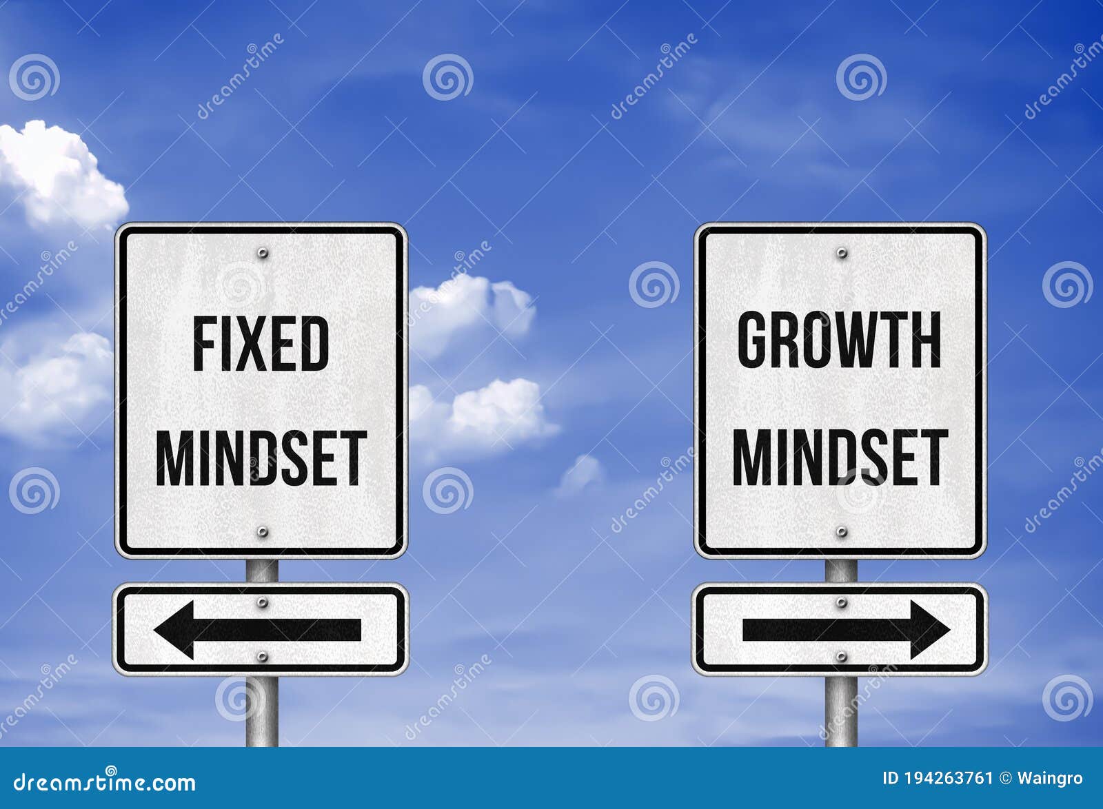 Growth Mindset Fixed Mindset Scale Concept Stock Photography ...