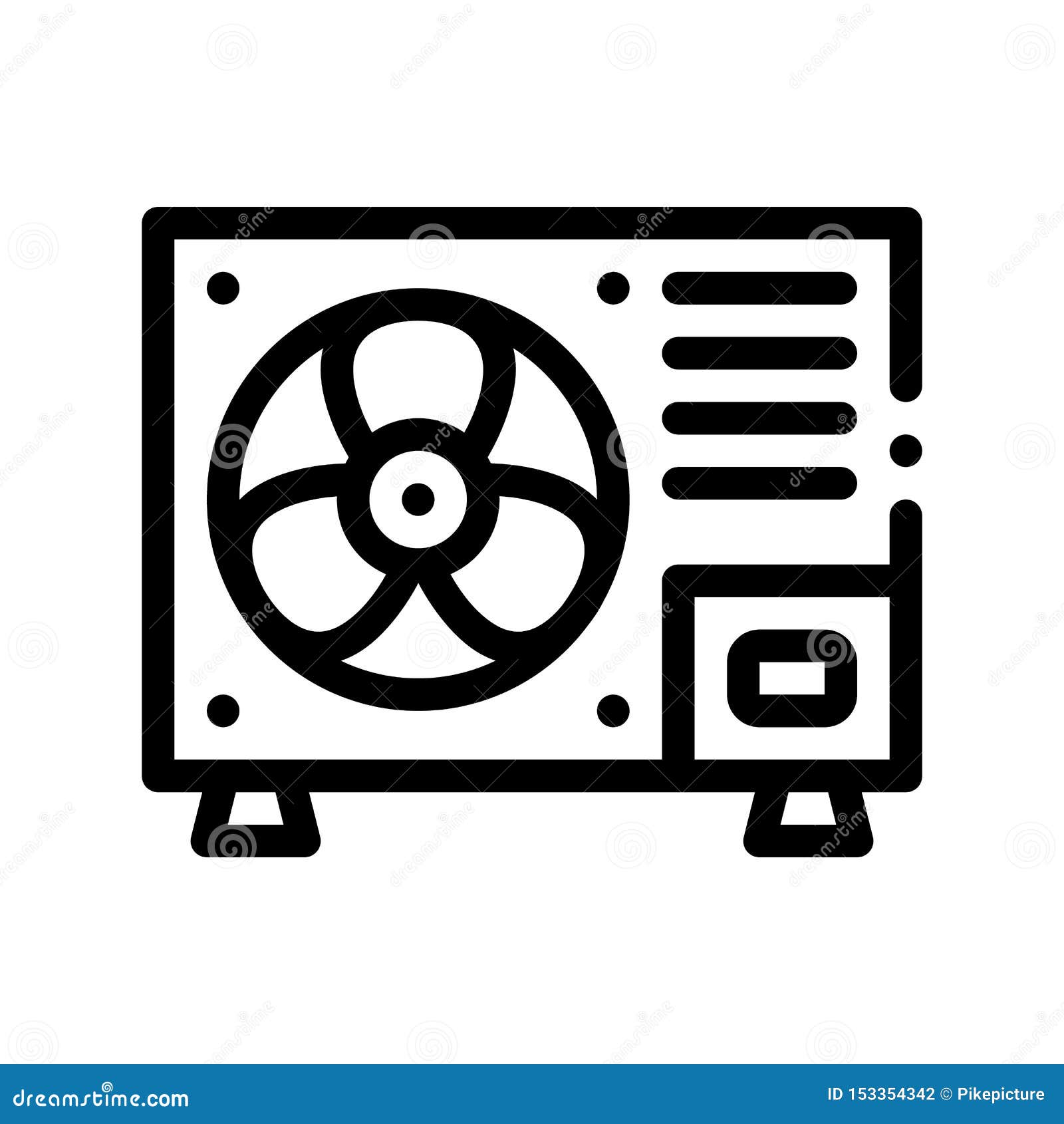 Fixed New Conditioner System Vector Thin Line Icon Stock Vector ...