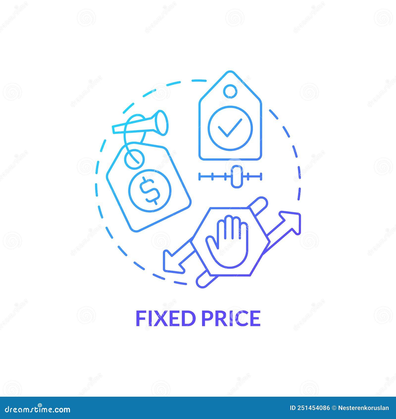 Fixed Price Blue Gradient Concept Icon Stock Vector - Illustration of ...