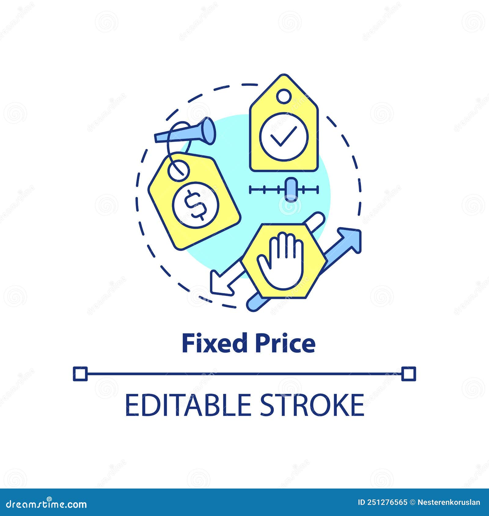 Fixed price concept icon stock vector. Illustration of icon - 251276565