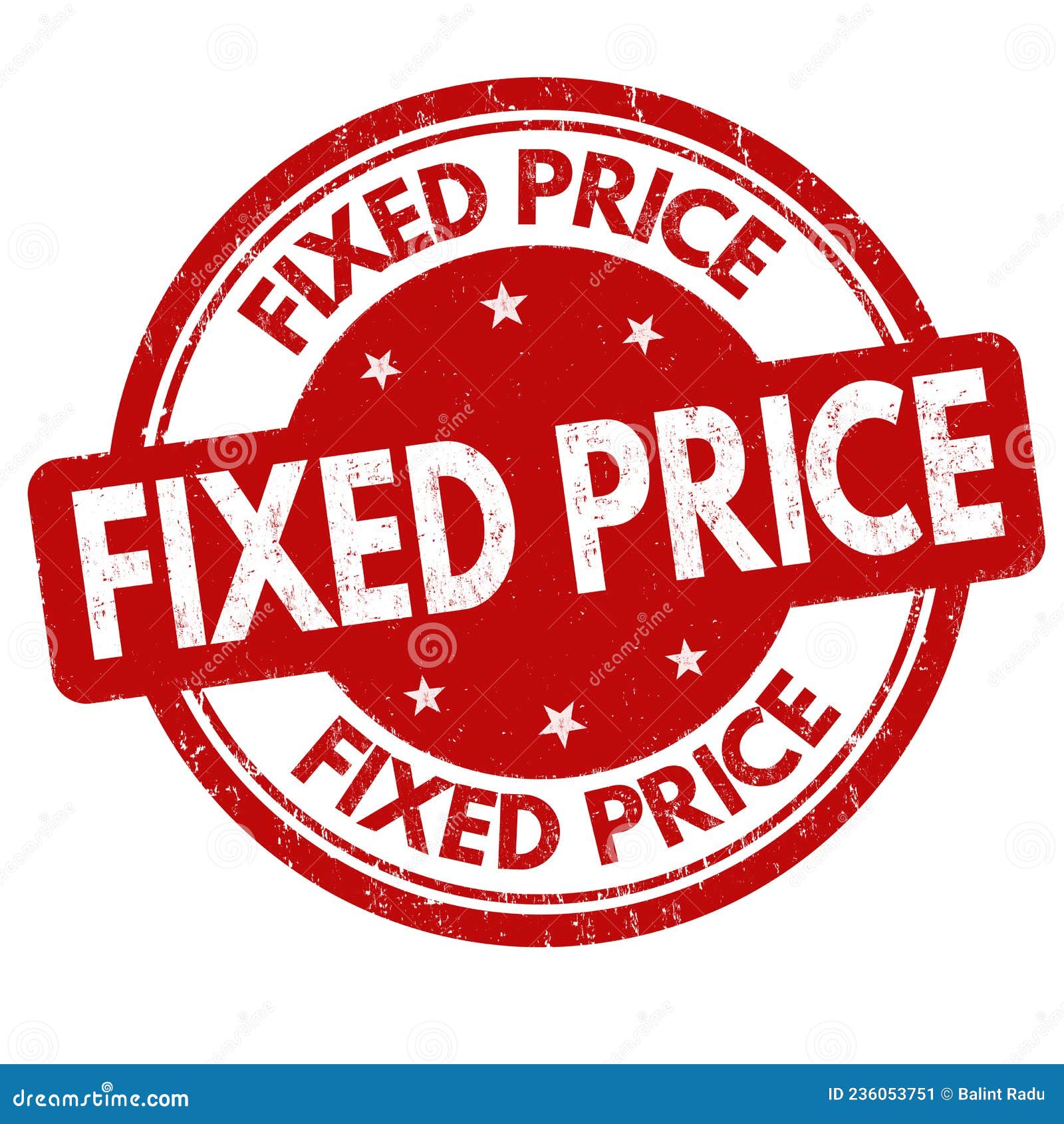 Fixed Price Rubber Stamp Isolated On White. Vector Illustration ...