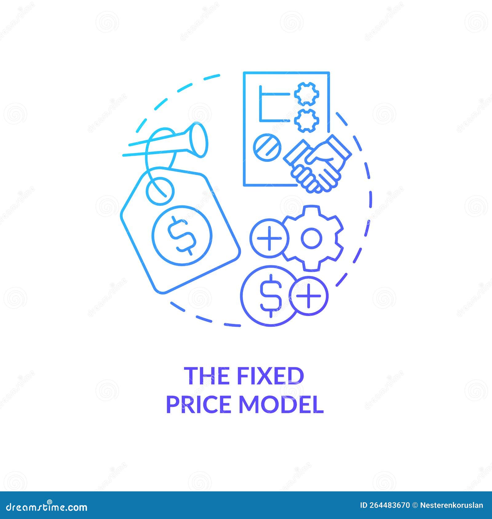 Fixed Price Model Blue Gradient Concept Icon Stock Vector ...