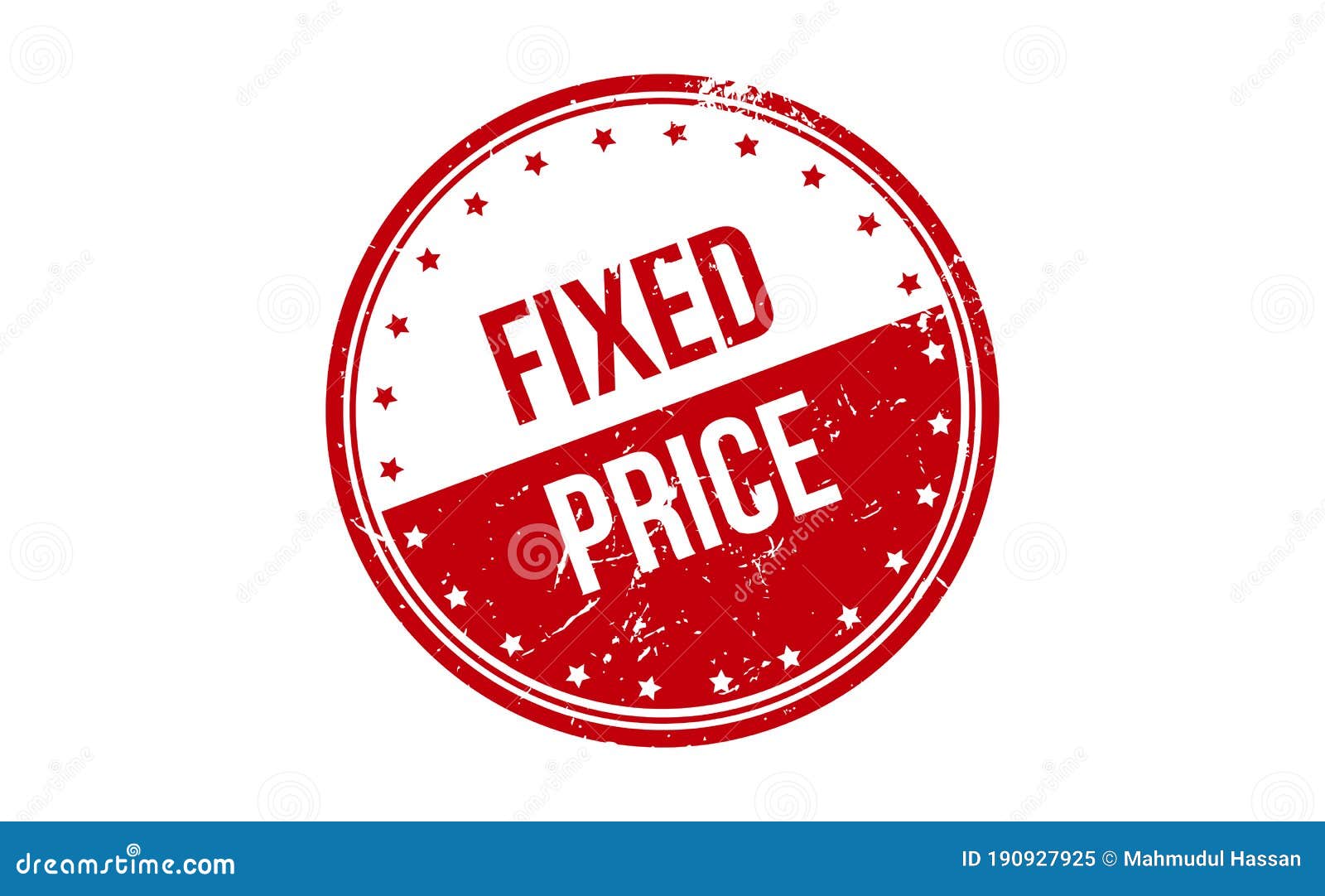 Fixed Price Rubber Stamp. Red Fixed Price Rubber Grunge Stamp Seal ...