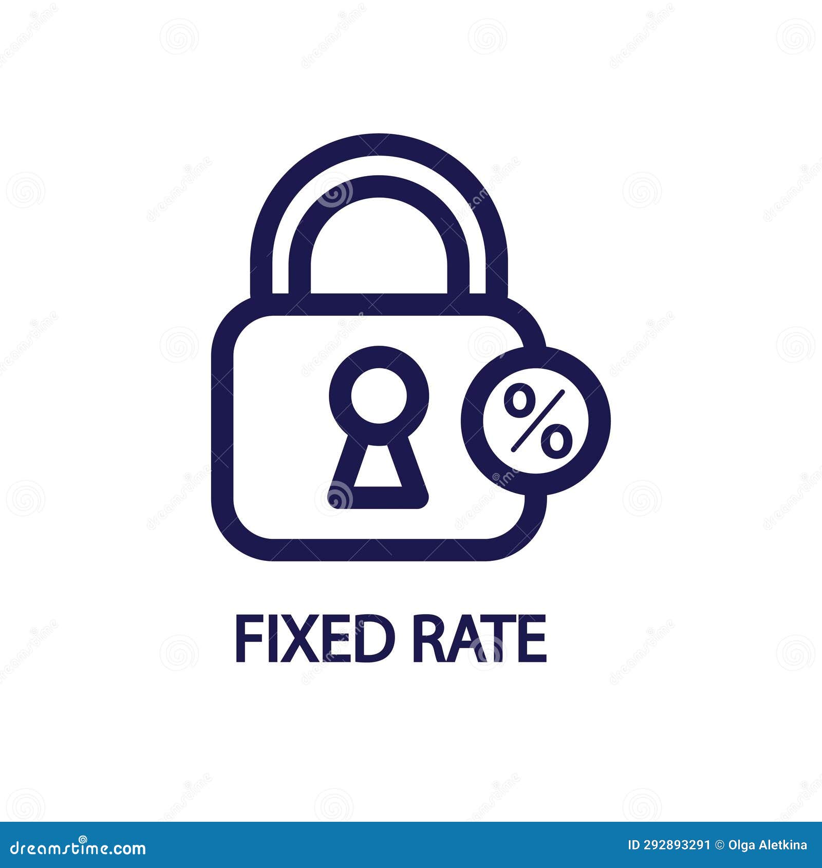 Fixed Rate Icon Vector Illustration on White Background. Stock Vector ...