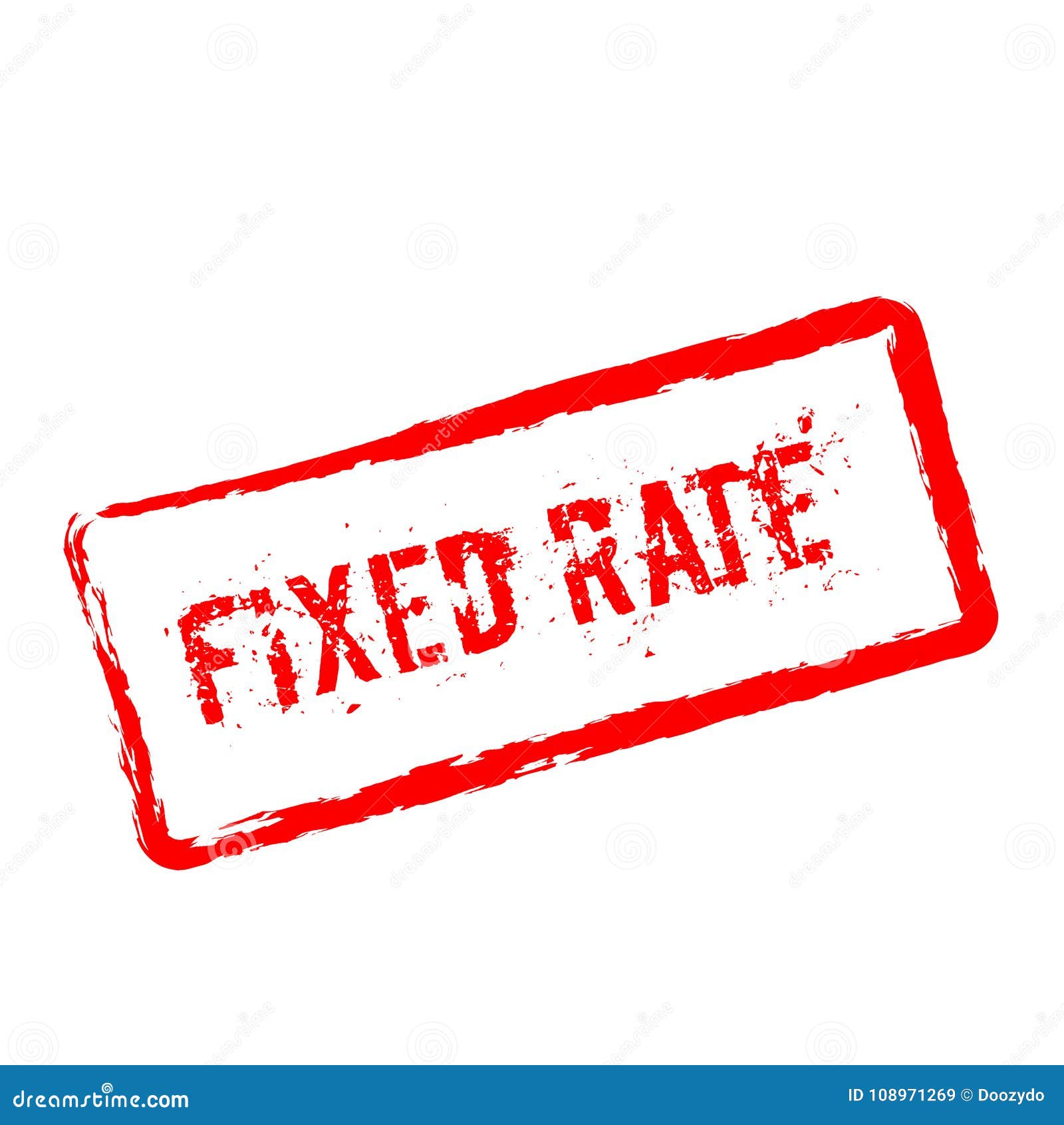 Fixed Rate Red Rubber Stamp Isolated on White. Stock Vector ...