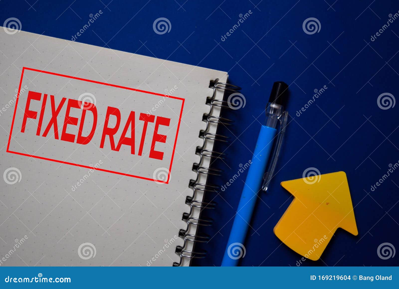 Fixed Rate Write on a Book Isolated on Blue Background Stock Photo ...