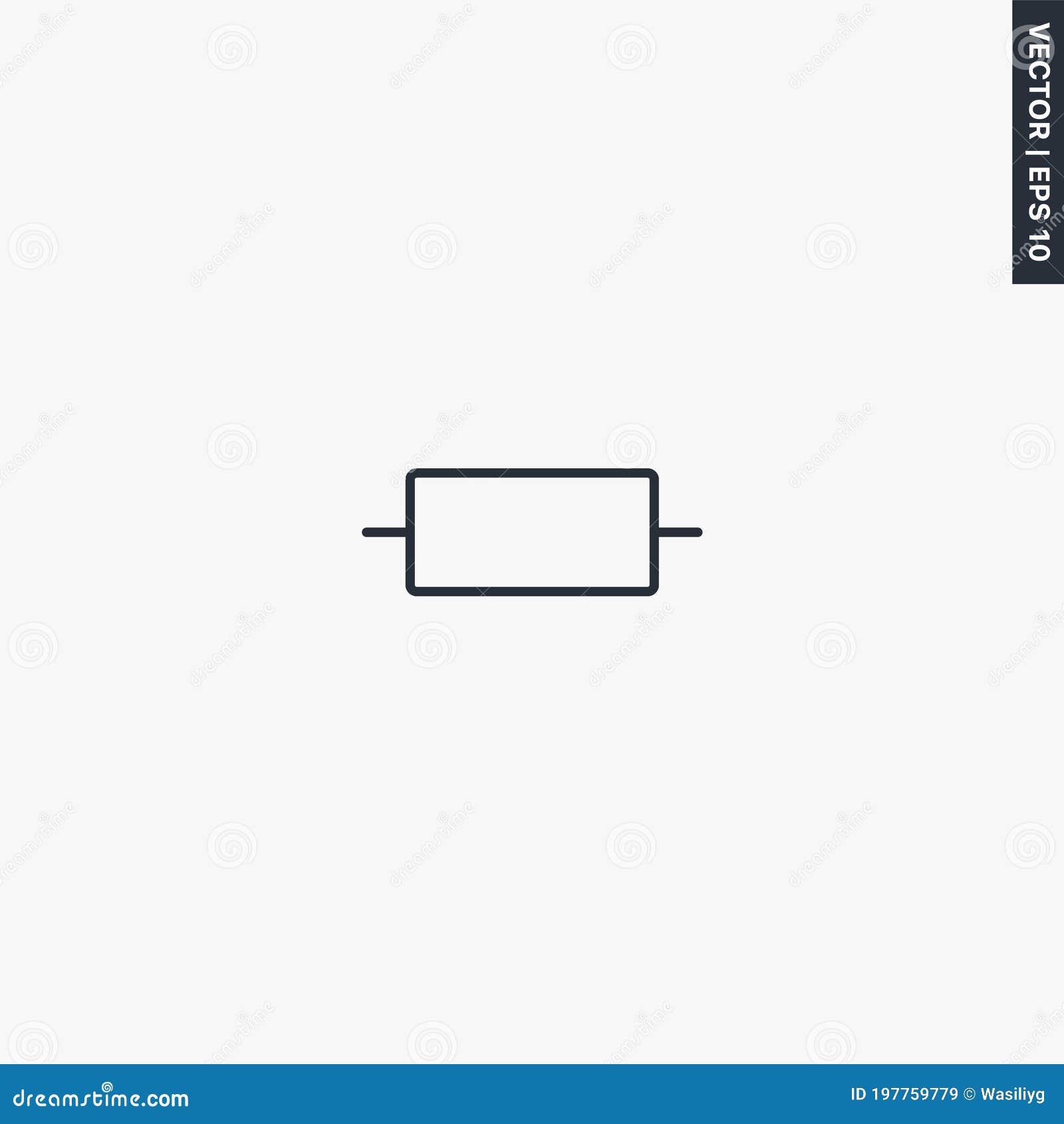 Fixed Resistor, Linear Style Sign for Mobile Concept and Web Design ...