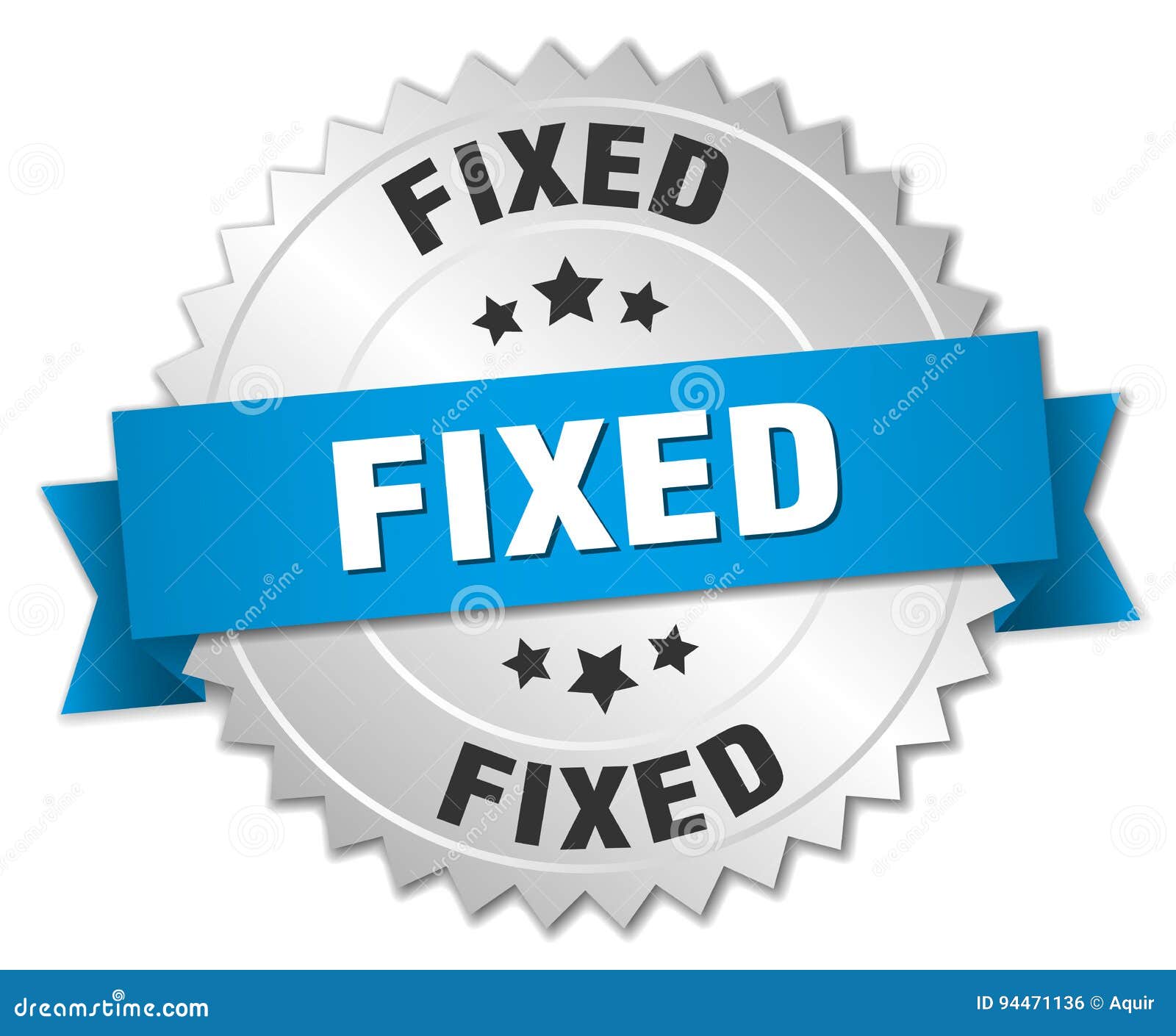 Fixed round isolated badge stock vector. Illustration of fixed - 94471136