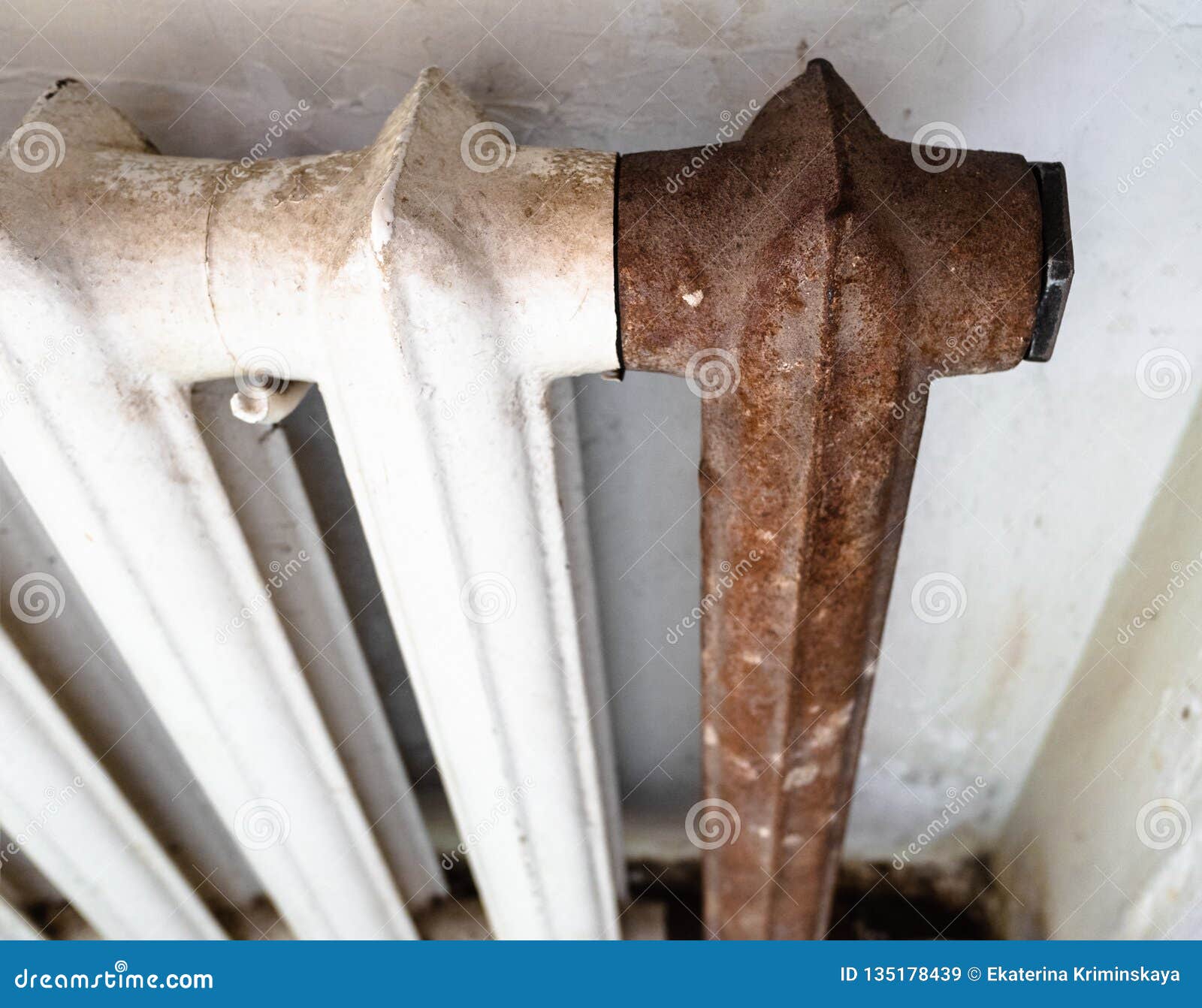 Fixed Rusty Section of Shabby Heating Radiator Stock Image - Image of ...