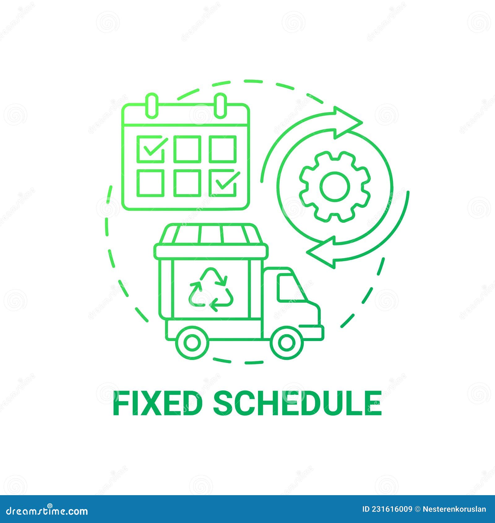 Fixed Schedule Green Gradient Concept Icon Stock Vector - Illustration ...