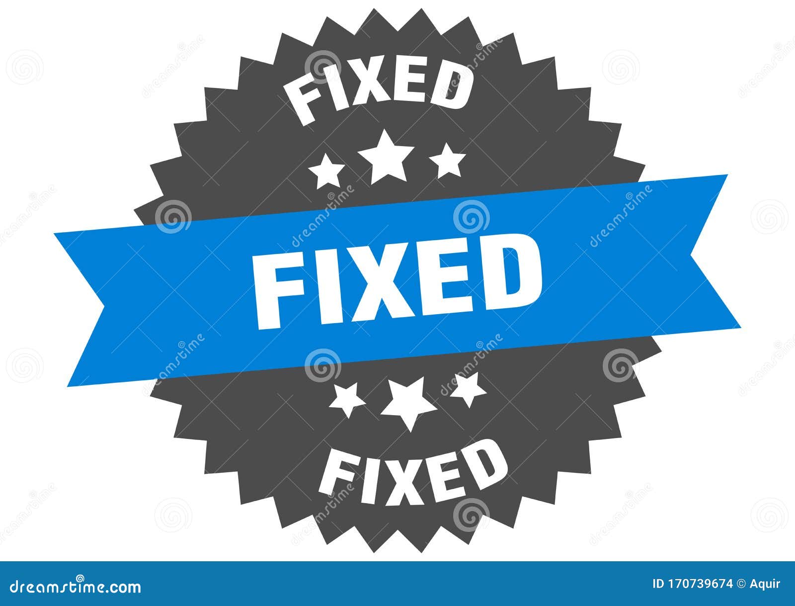 Fixed Sign. Fixed Circular Band Label. Fixed Sticker Stock Vector ...