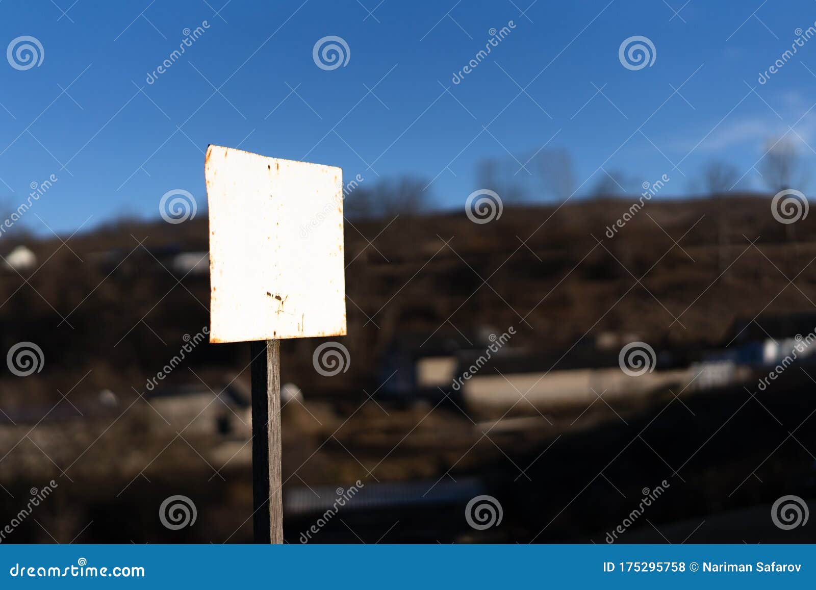 A Fixed Sign without Writing on the Street Stock Photo - Image of ...