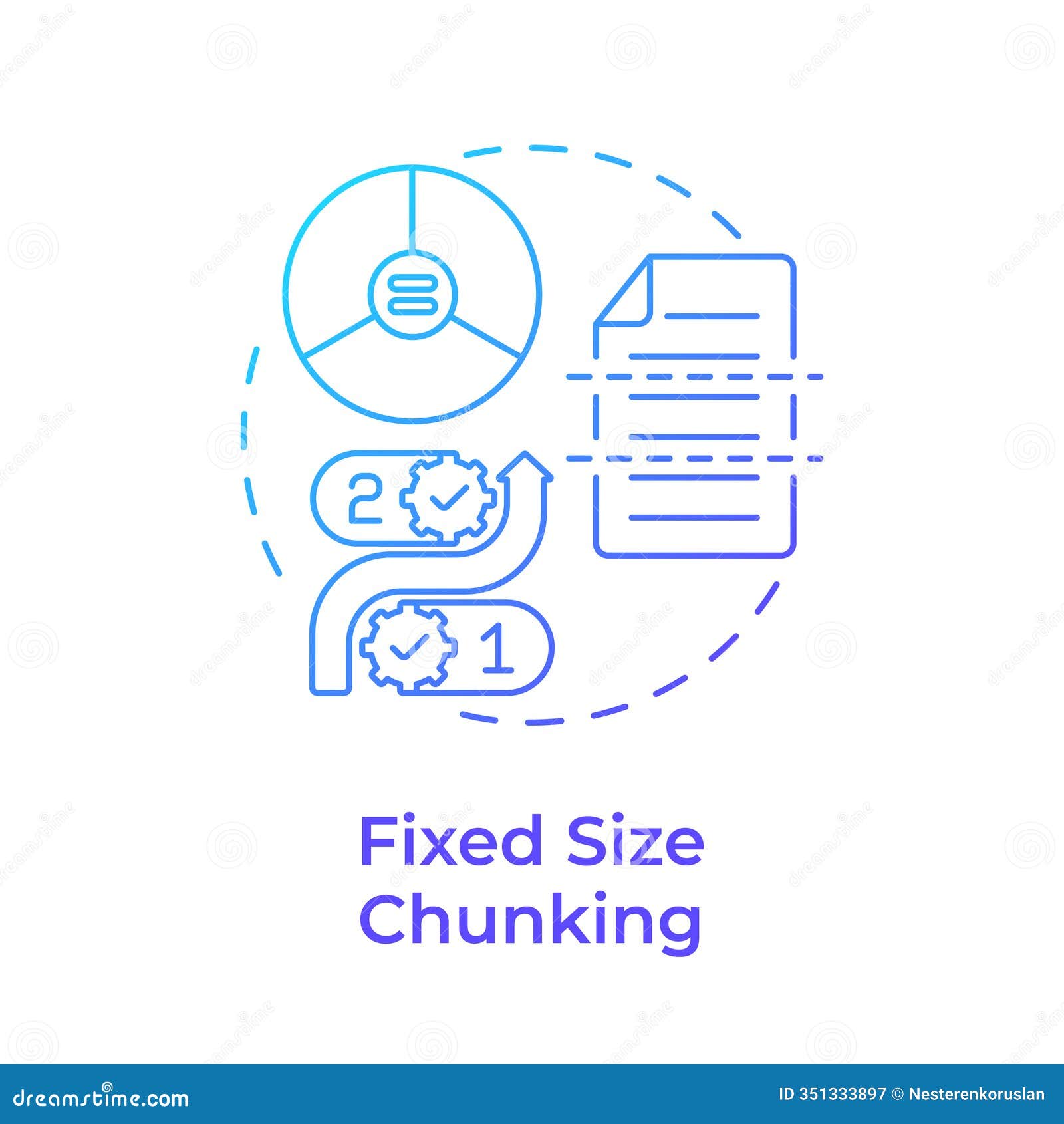 Fixed Size Chunking Blue Gradient Concept Icon Stock Illustration - Illustration of concept ...