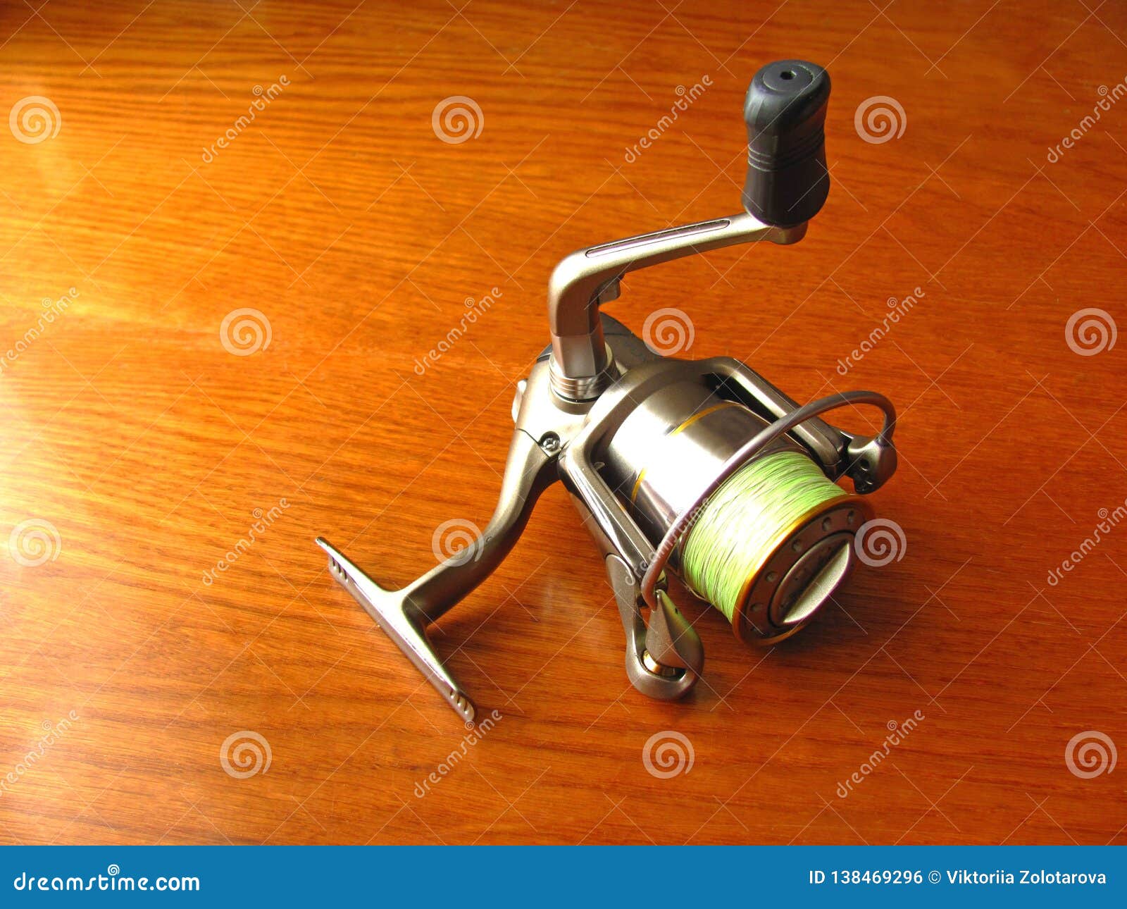Spinning Fixed Spool Reel. Closeup. Stock Photo - Image of pike ...