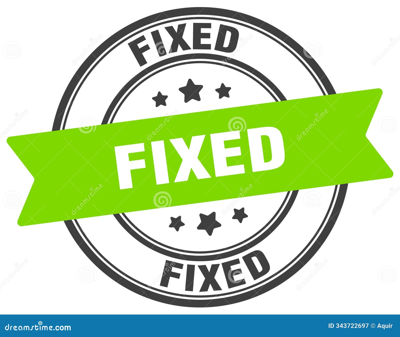 Fixed Stamp. Fixed Label on Transparent Background. Round Sign Stock ...