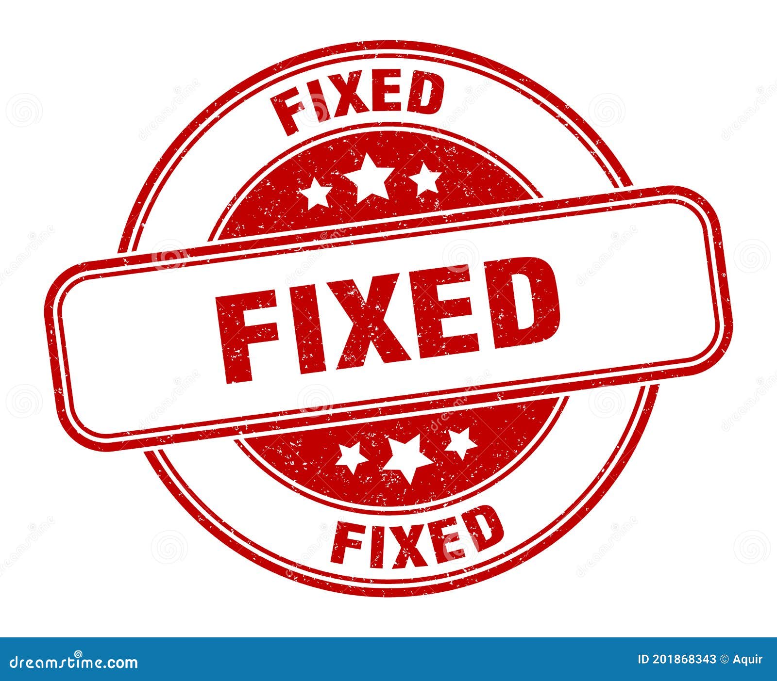 Fixed Stamp. Fixed Round Grunge Sign Stock Vector - Illustration of ...