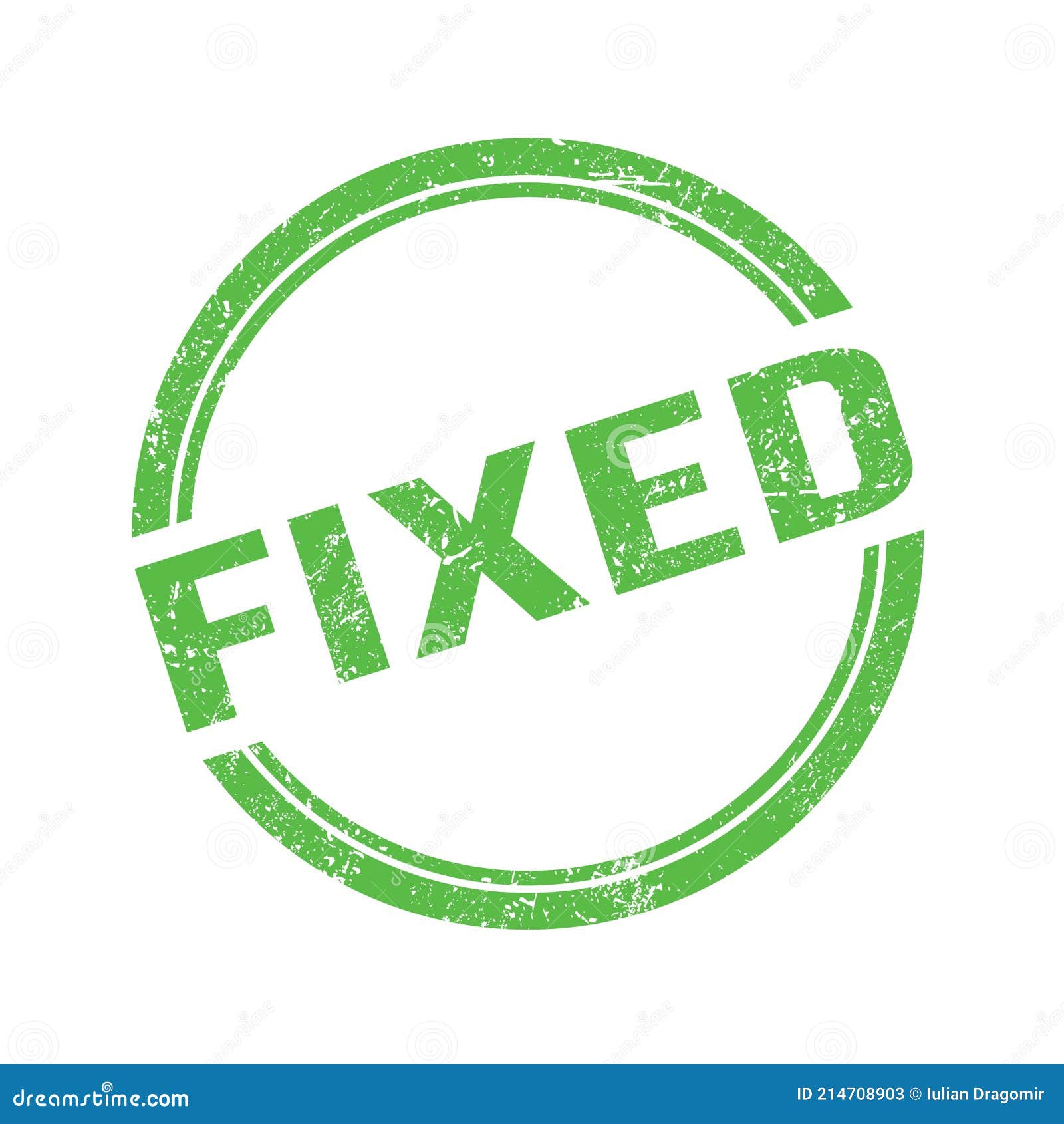 FIXED Text Written on Green Grungy Round Stamp Stock Illustration ...