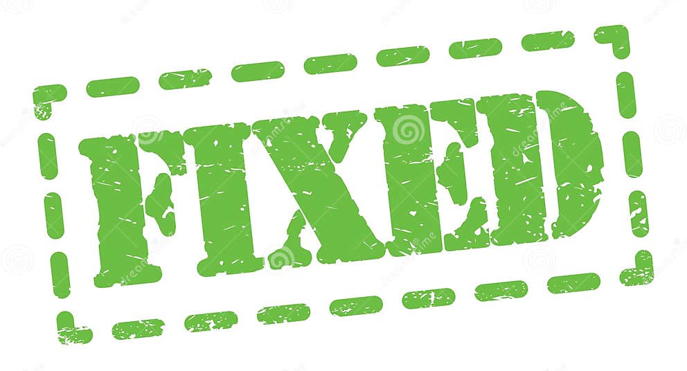 FIXED Text Written on Green Stamp Sign Stock Illustration ...