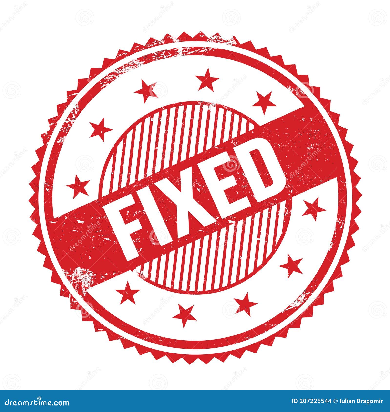FIXED Text Written on Red Grungy Round Stamp Stock Illustration ...