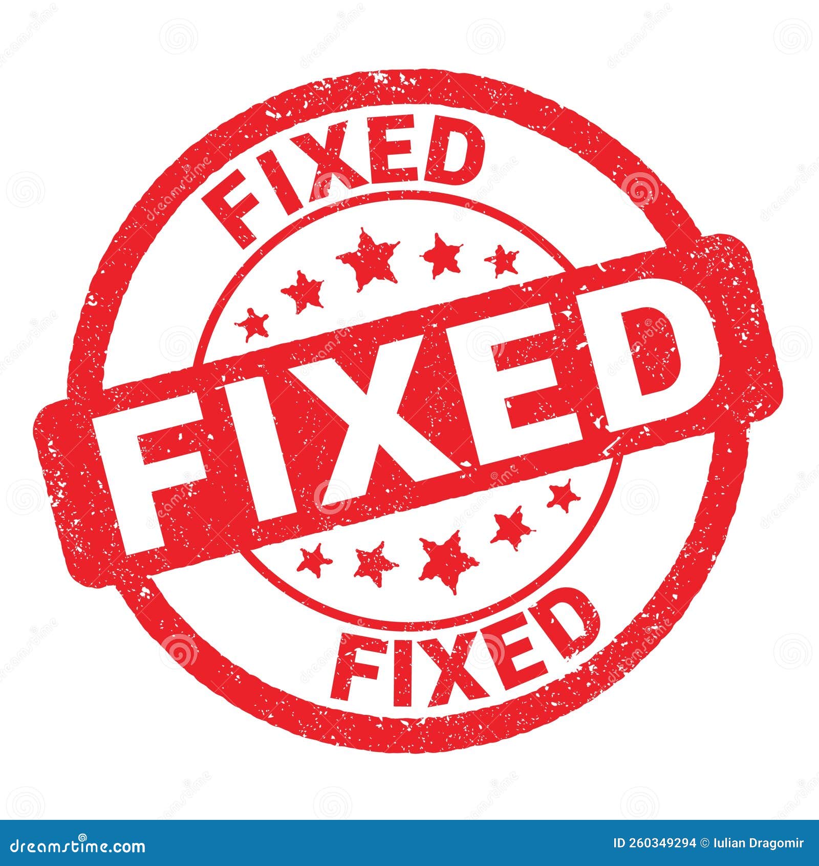 FIXED Text Written on Red Stamp Sign Stock Illustration - Illustration ...