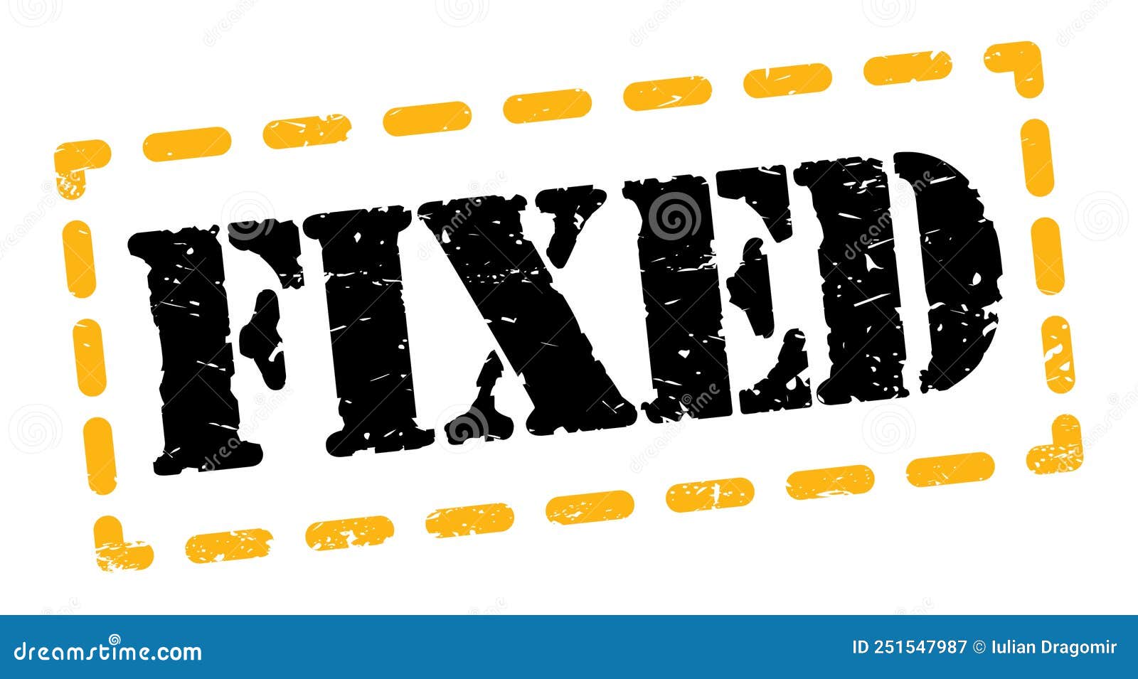 FIXED Text Written on Yellow-black Stamp Sign Stock Illustration ...