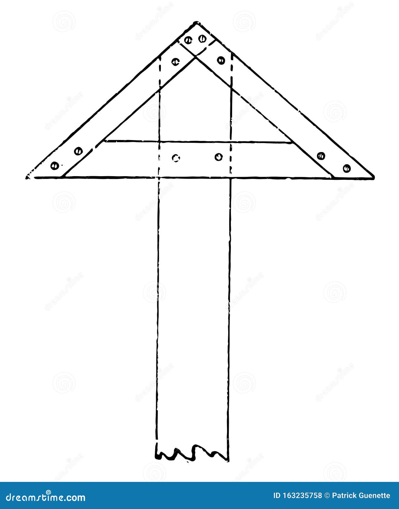 Fixed Triangular Head T Square Engage an Edge Vintage Engraving ...